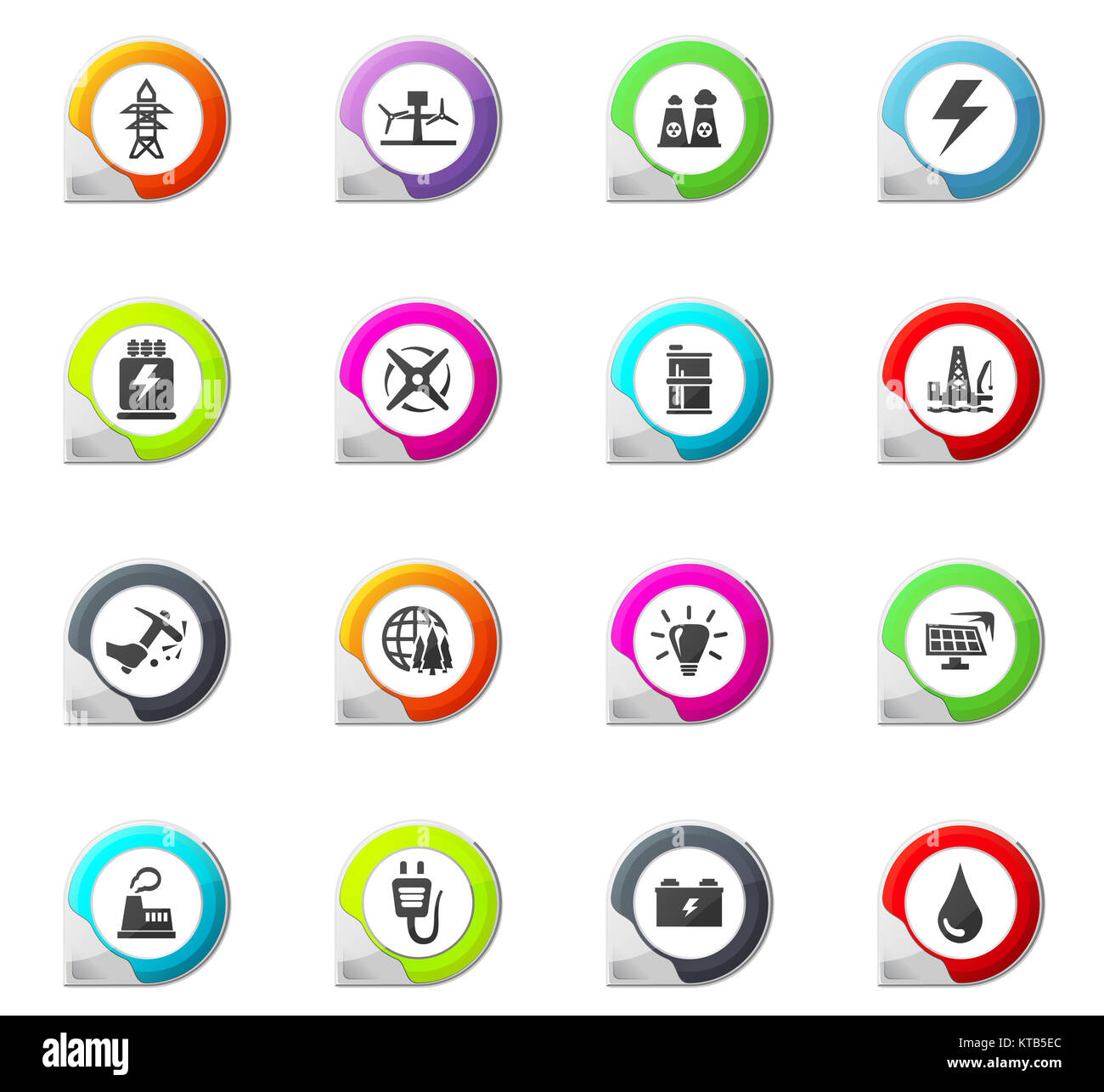 Renewable energy icons high Cut Out Stock Images & Pictures - Alamy