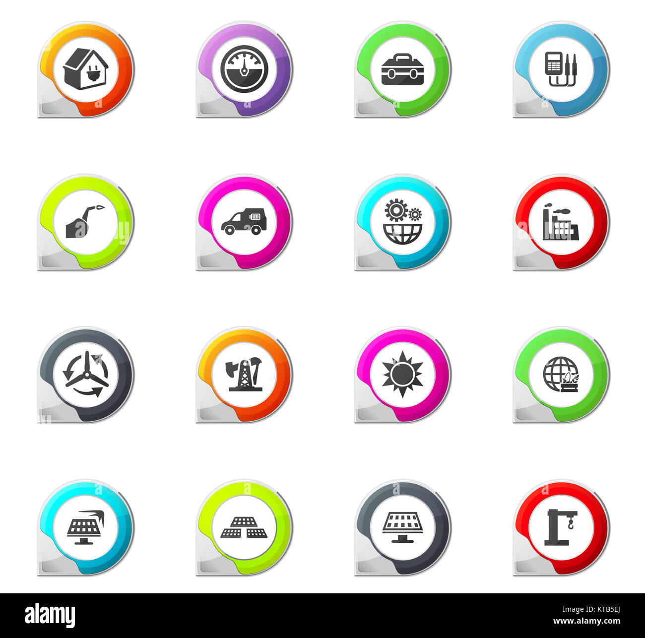 Alternative energy icons set Stock Photo - Alamy