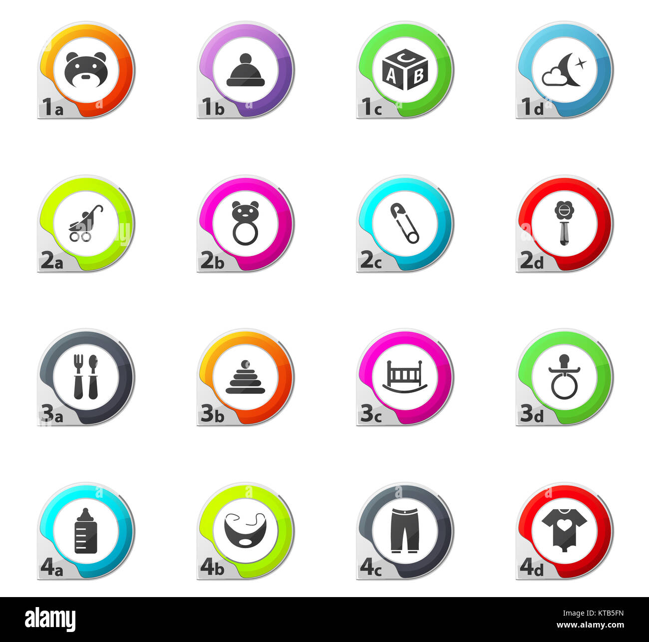 Baby icons set Stock Photo - Alamy