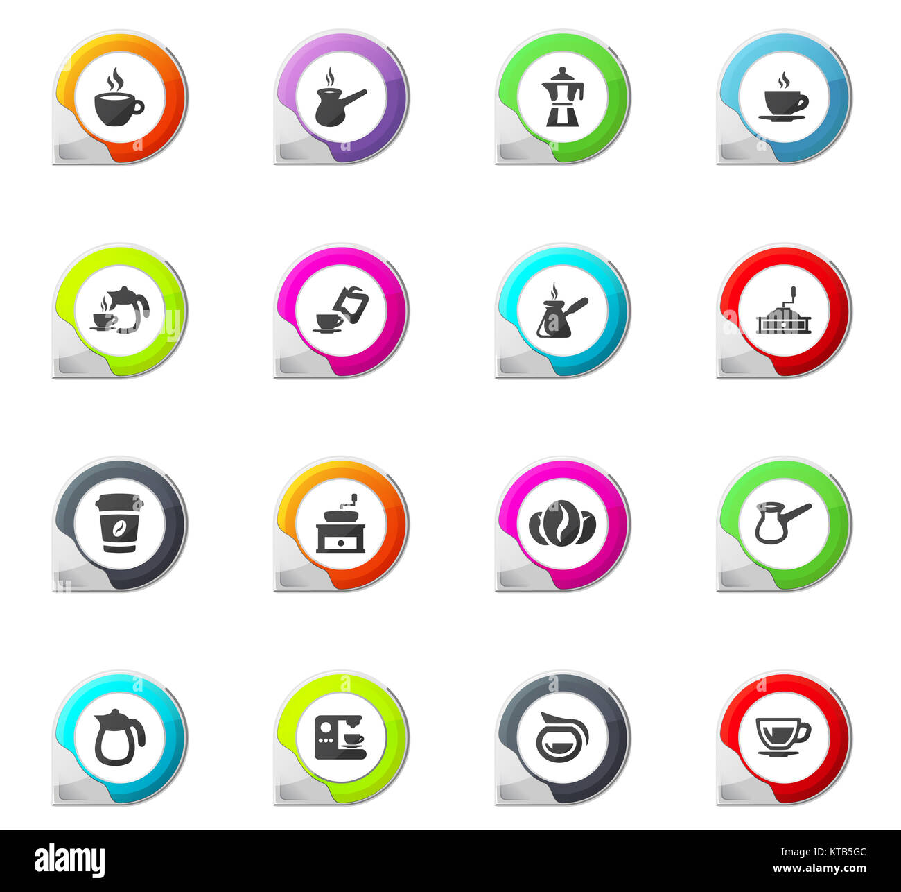 Coffee icons set Stock Photo - Alamy