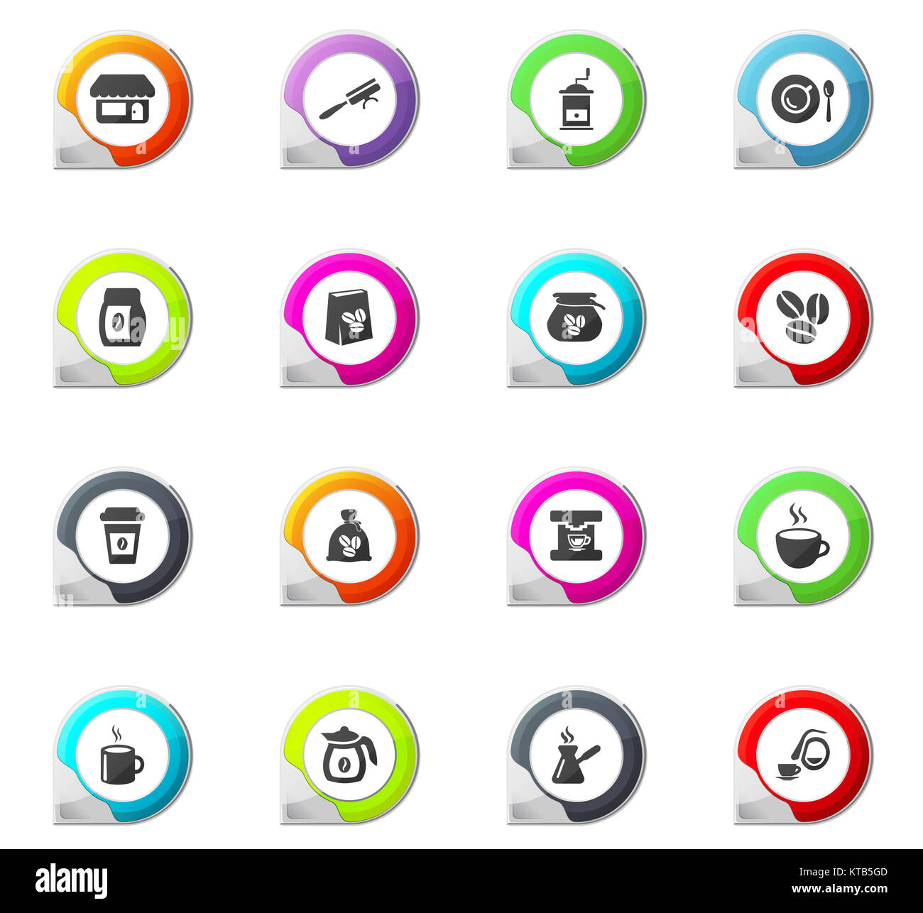 Coffee icons set Stock Photo - Alamy