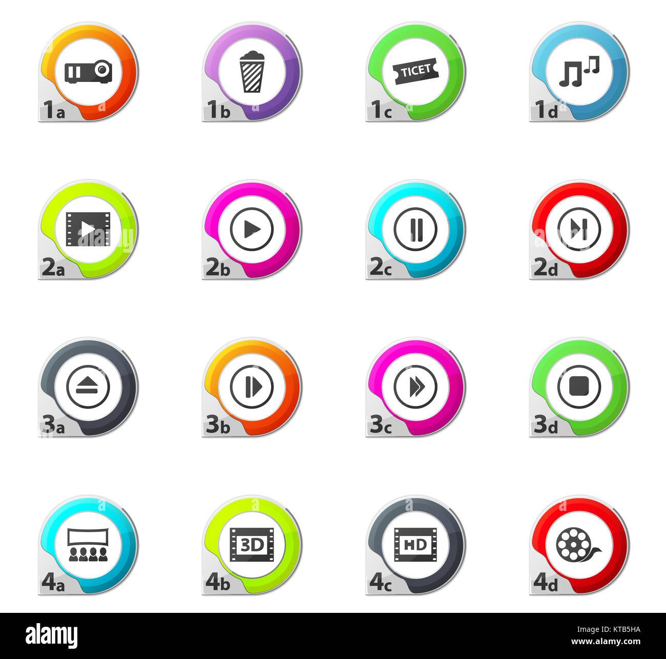 Cinema icons set Stock Photo - Alamy