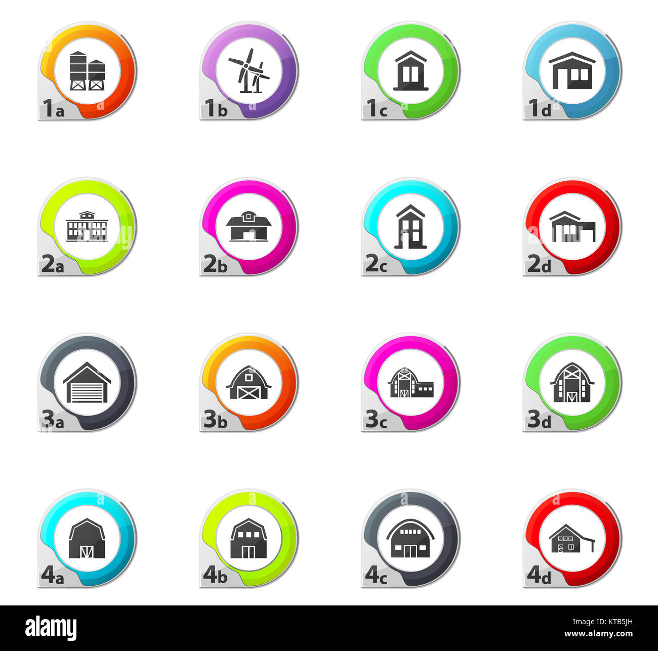 farm building icon set Stock Photo - Alamy