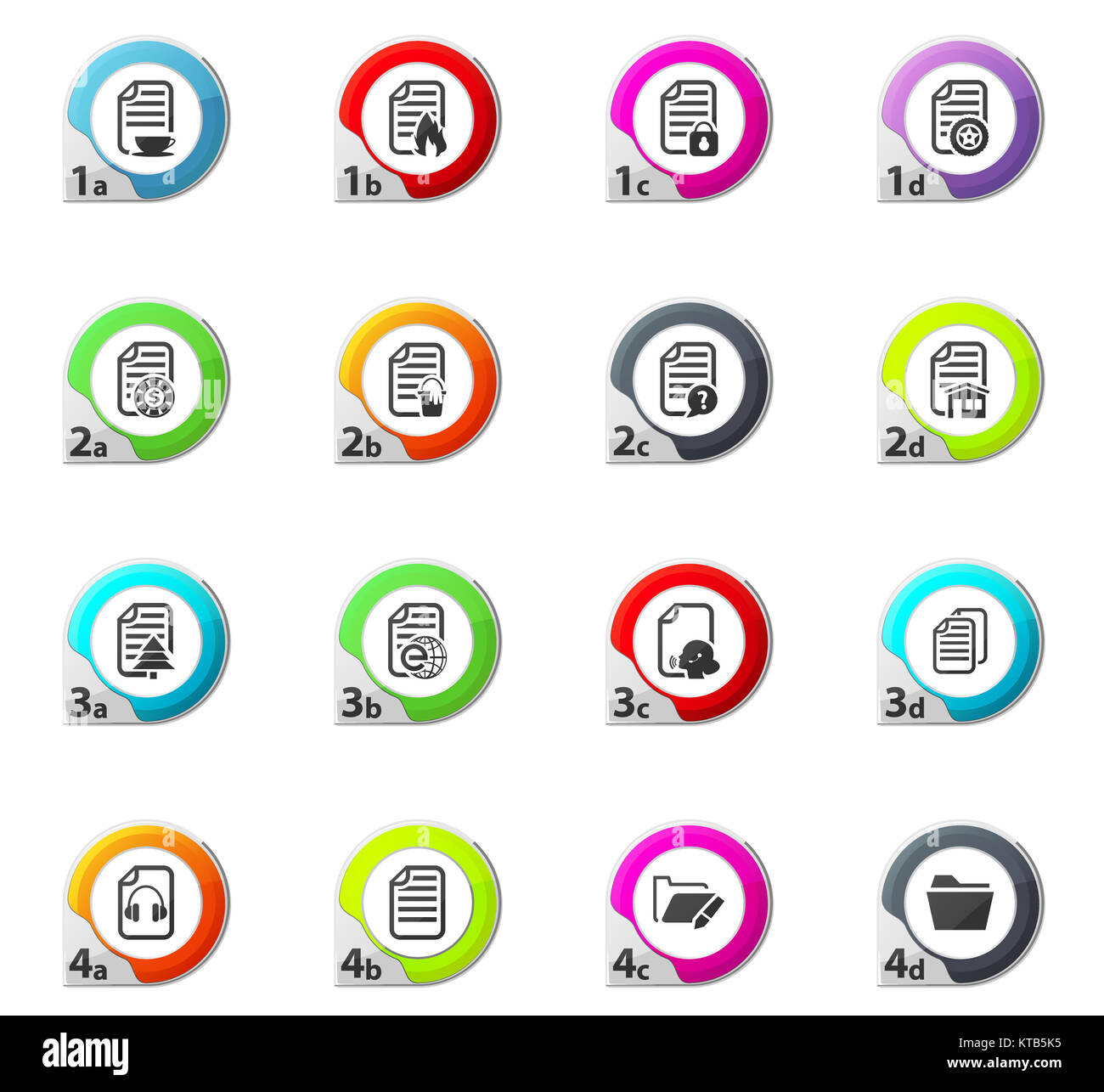 Documents icons set Stock Photo - Alamy