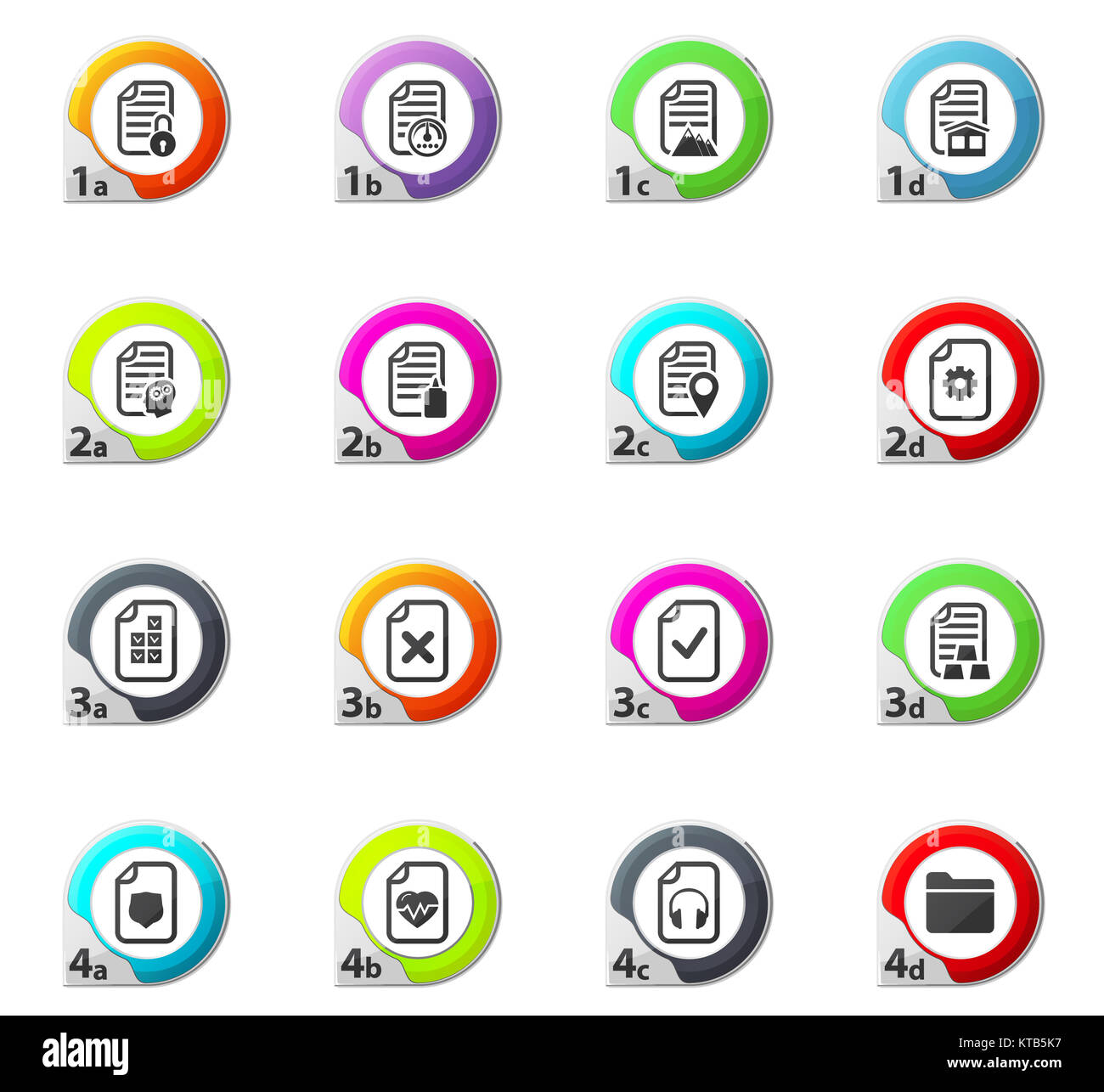Documents icons set Stock Photo - Alamy