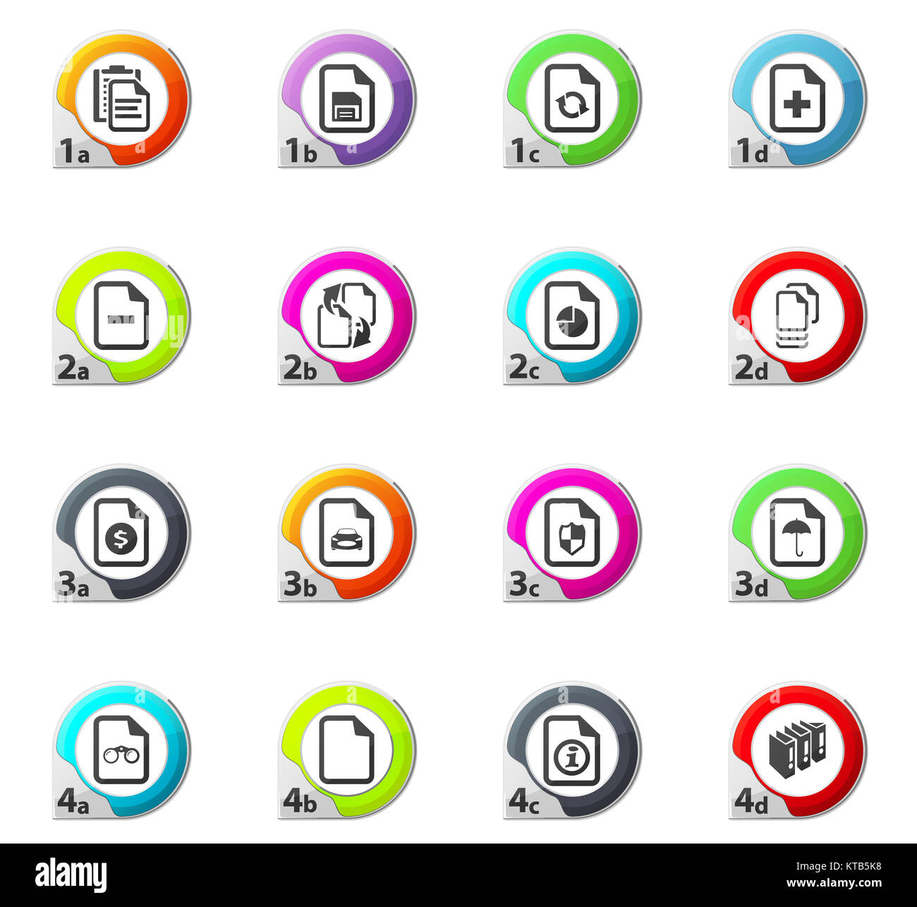 Documents icons set Stock Photo - Alamy