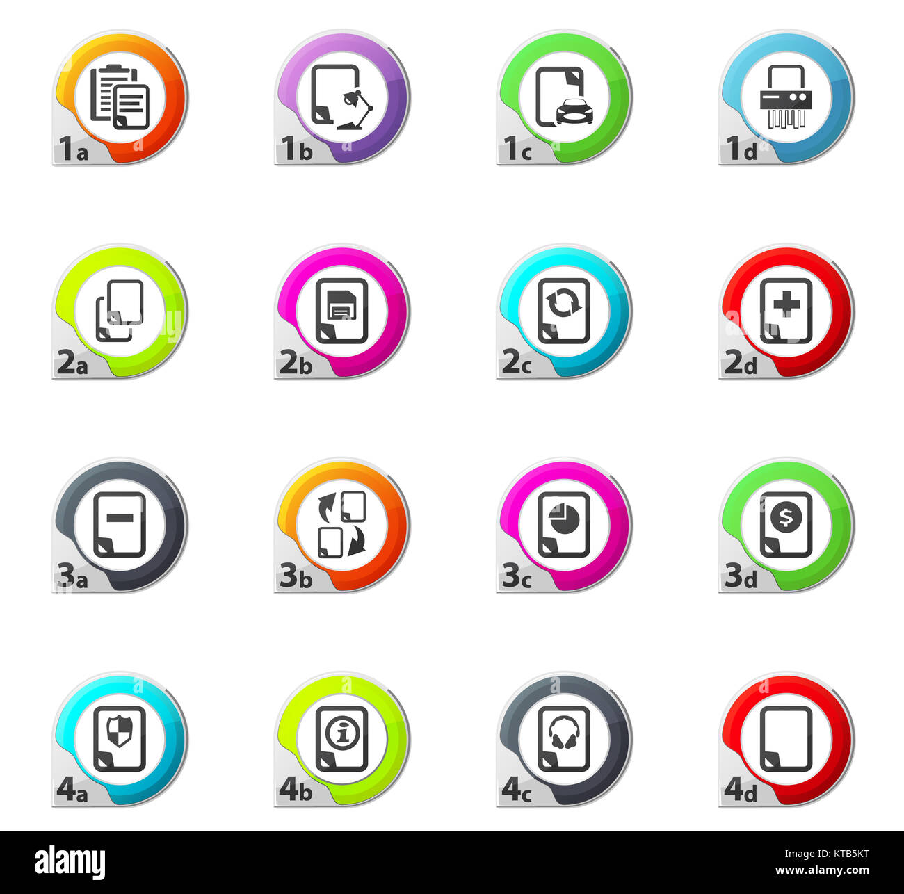 Documents icons set Stock Photo - Alamy