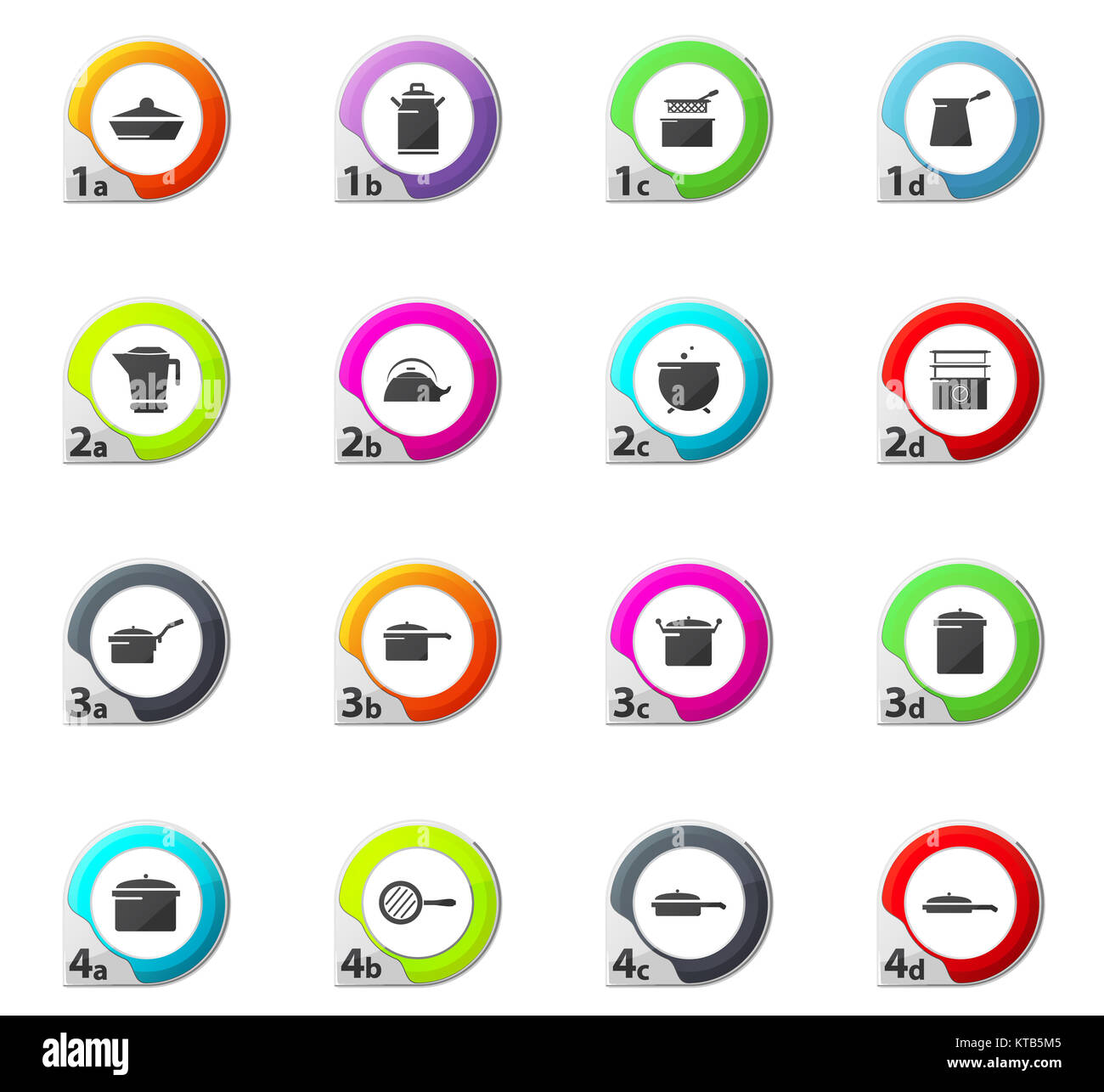 Dishes Icons set Stock Photo - Alamy