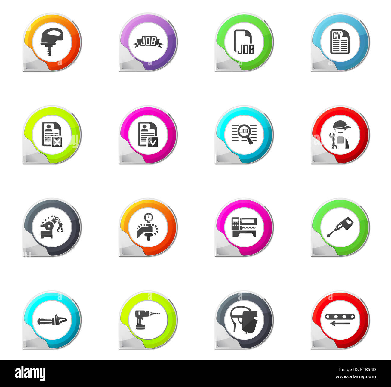 Job icons set Stock Photo - Alamy