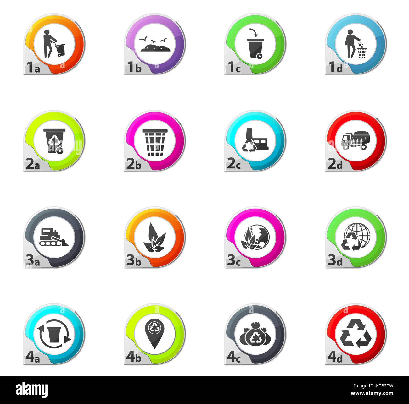 Garbage and recycling industry icons set Stock Photo - Alamy