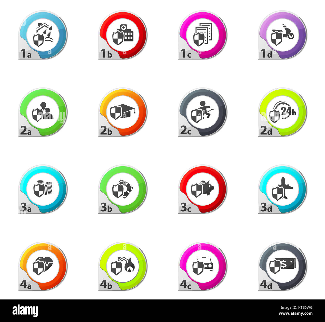 Vector insurance icons set Stock Photo - Alamy