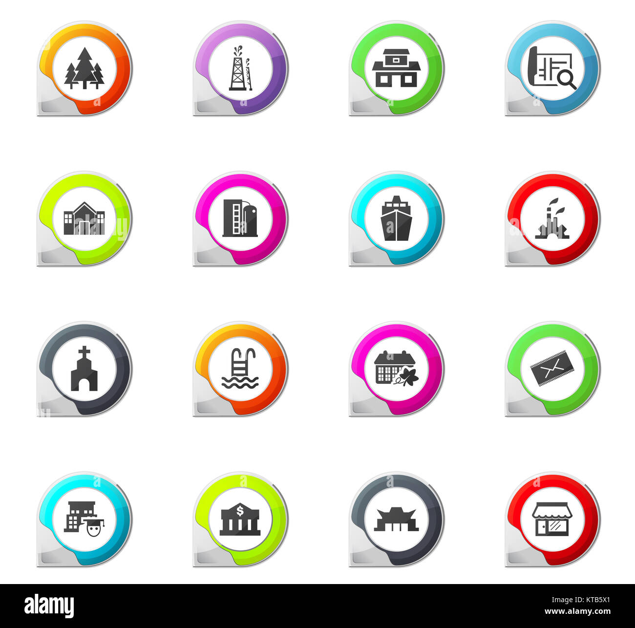 Infrastucture of the city icons set Stock Photo - Alamy