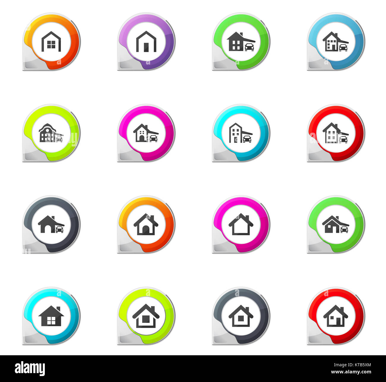 house type icons set Stock Photo - Alamy