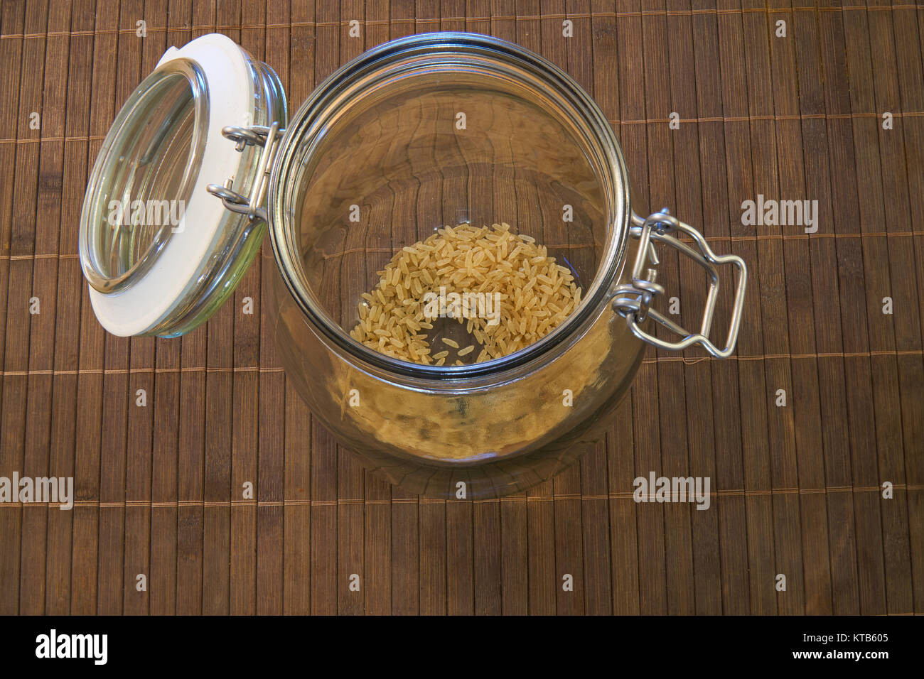 view in an empty storage container on the kitchen table Stock Photo - Alamy