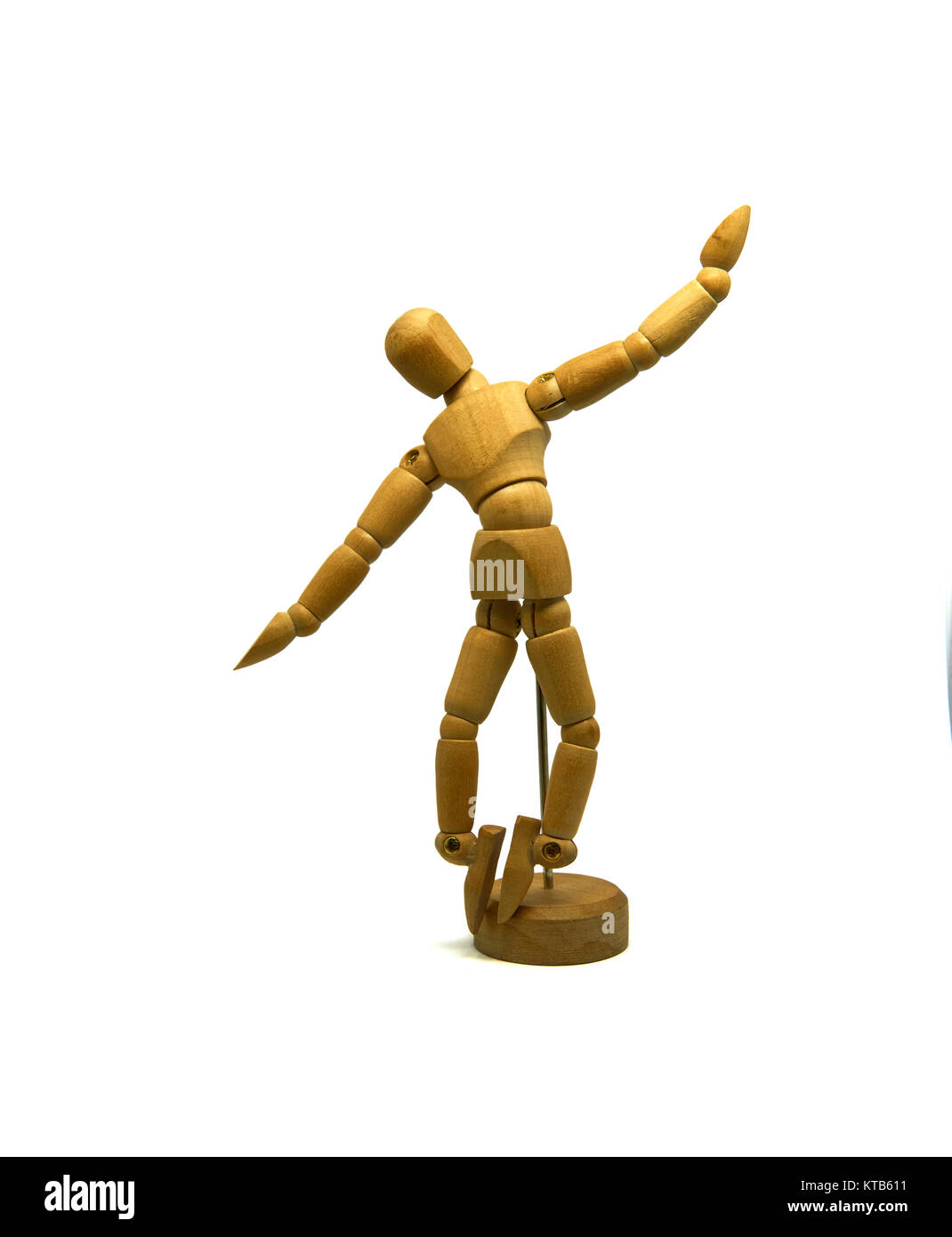 dancing wooden mannequin, puppet, isolated on white background Stock ...