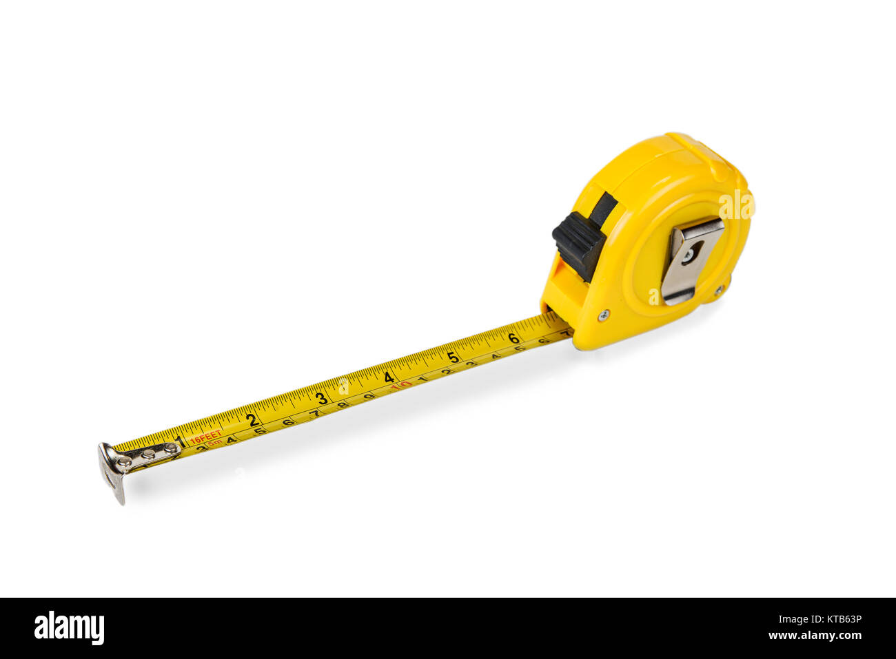 Yellow rolling meter on the white background Stock Photo - Alamy