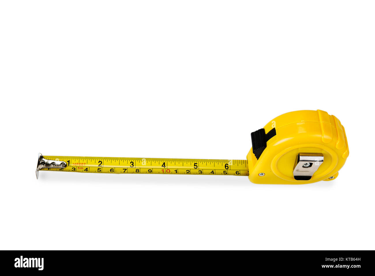 Yellow rolling meter on the white background Stock Photo - Alamy
