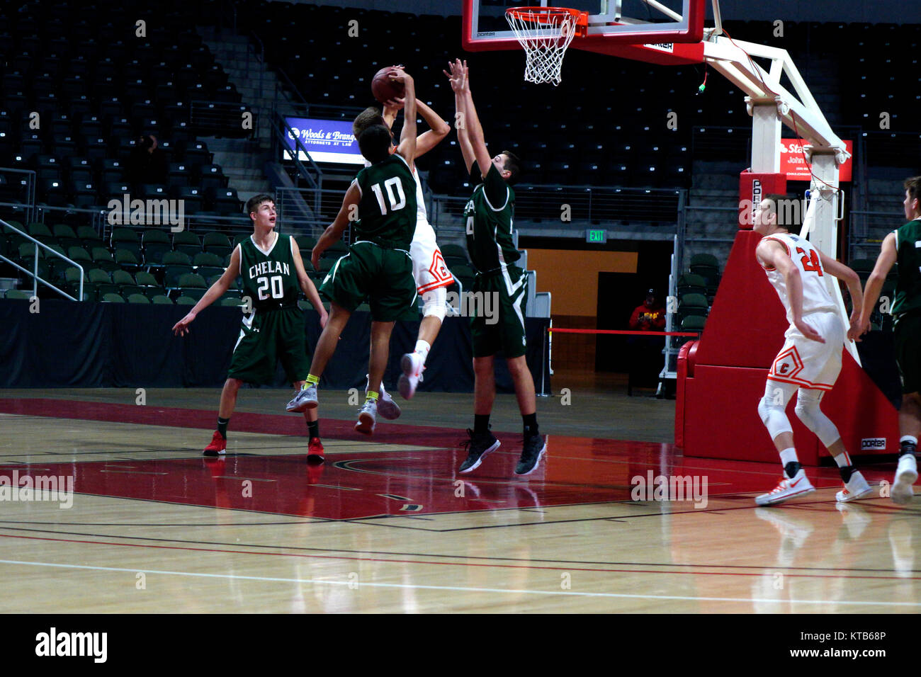 Defenders go up in the air to block a shot Stock Photo - Alamy