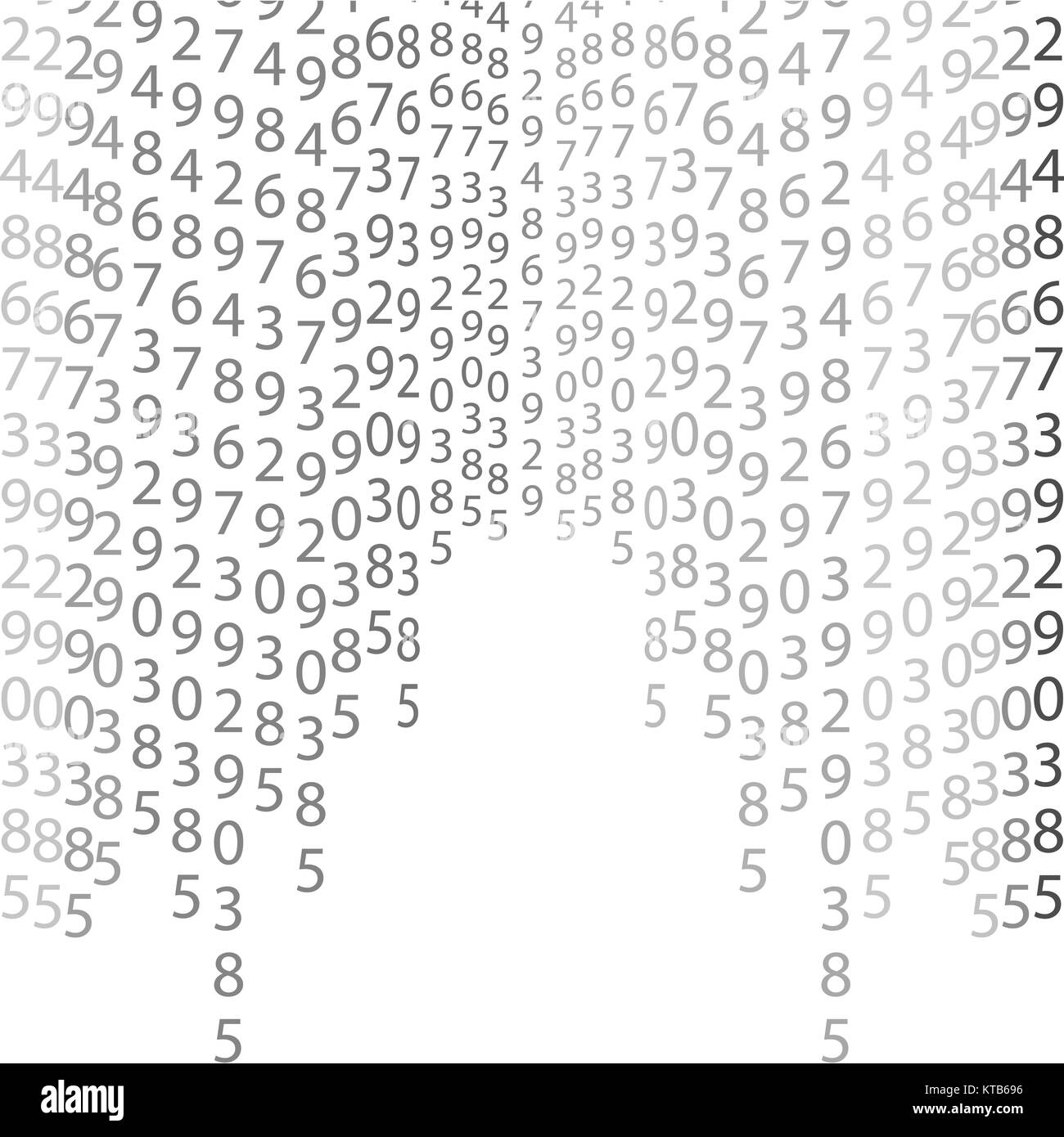 Matrix concept black and white background with digits on screen Stock ...