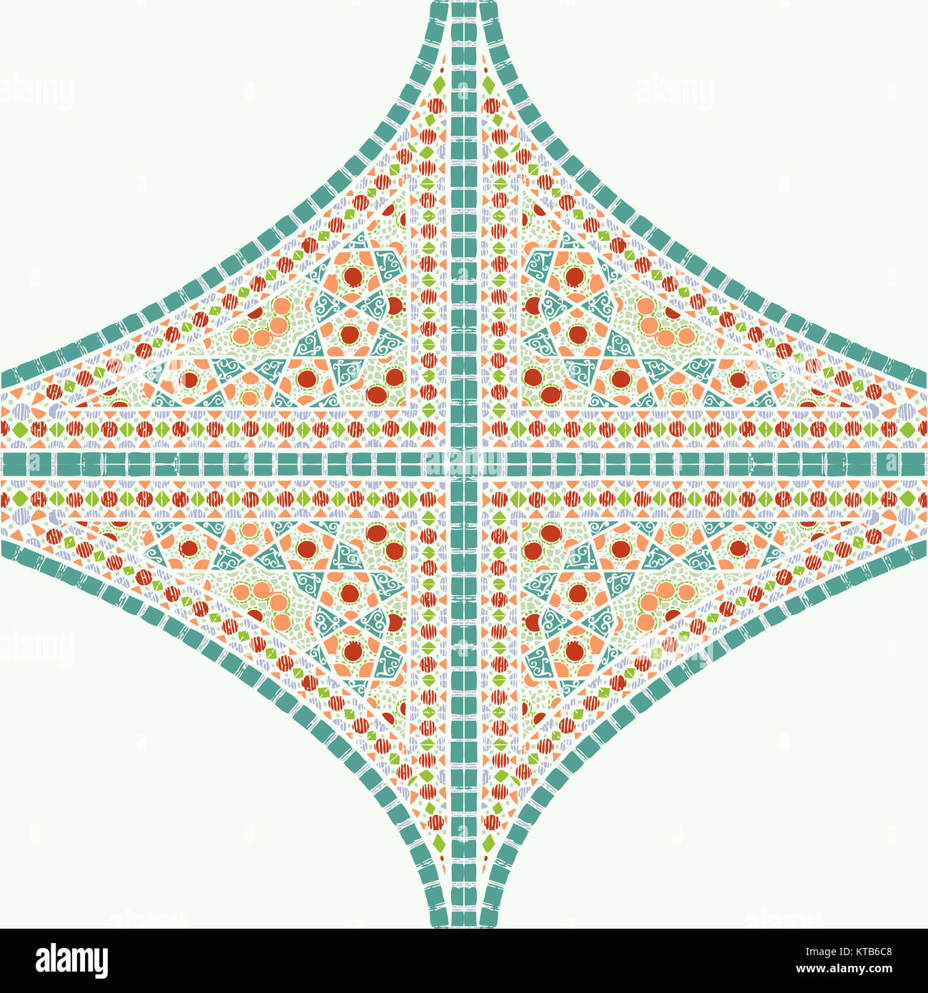 Geometric corner frame pattern ethnic tile colorful background v Stock ...