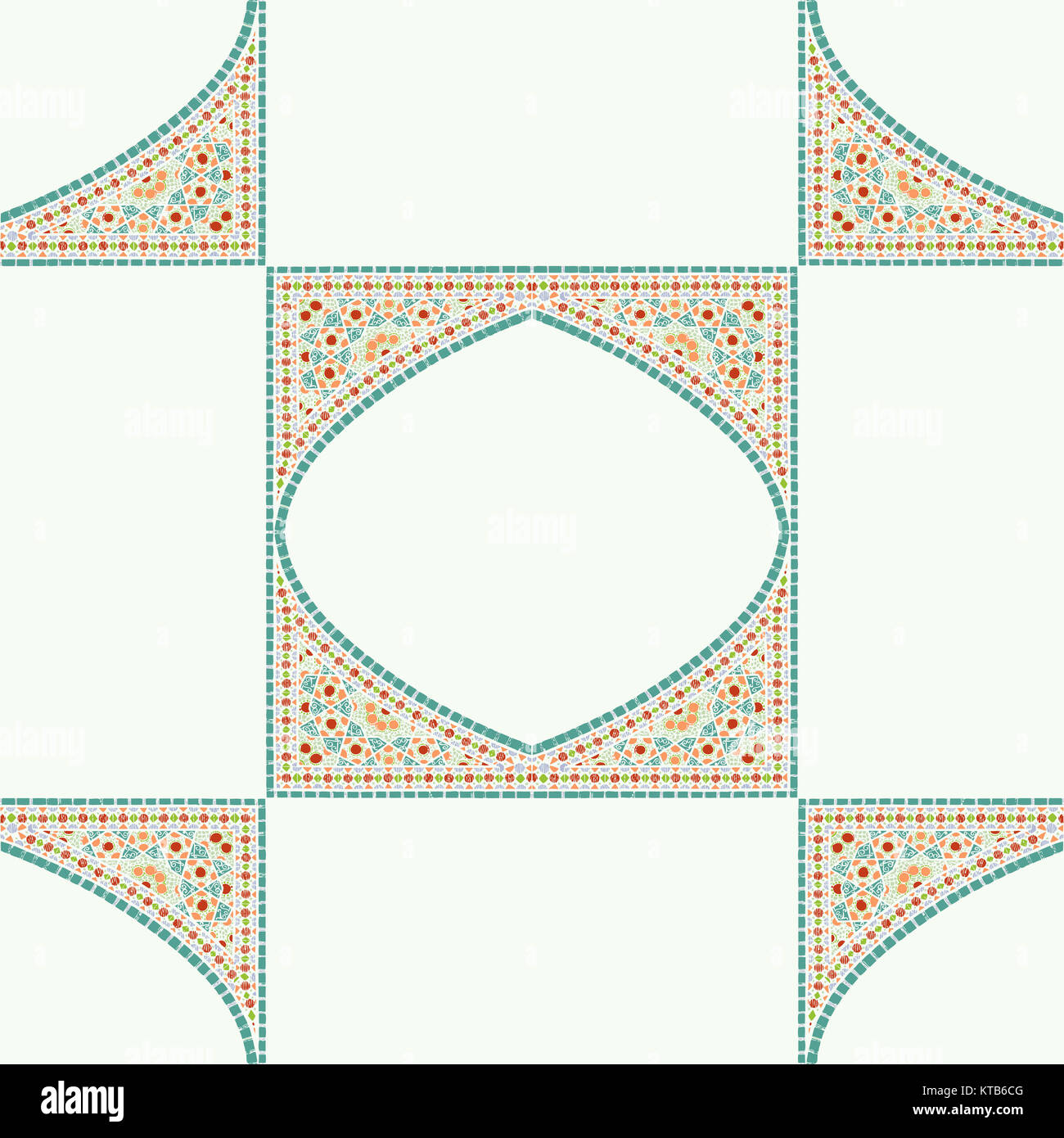 Geometric corner frame pattern ethnic tile colorful background v Stock ...