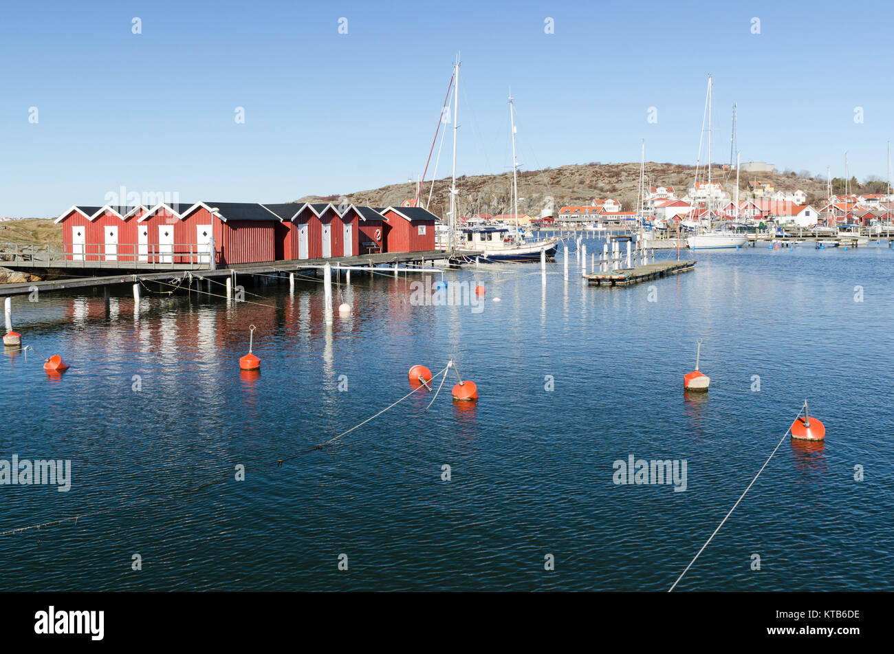 one harbour on a little island Stock Photo - Alamy