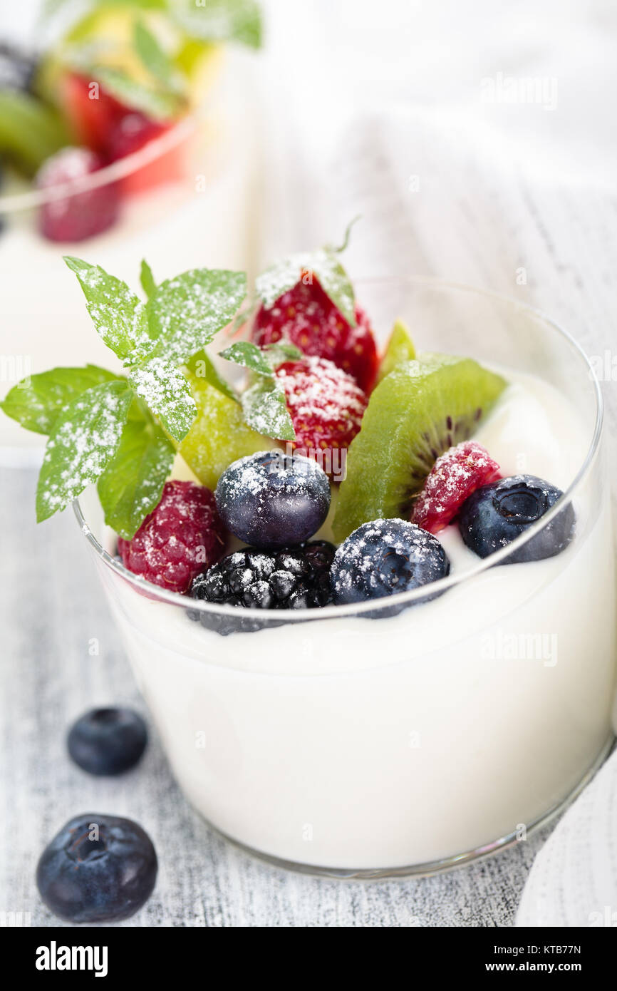 Yogurt with berries Stock Photo - Alamy