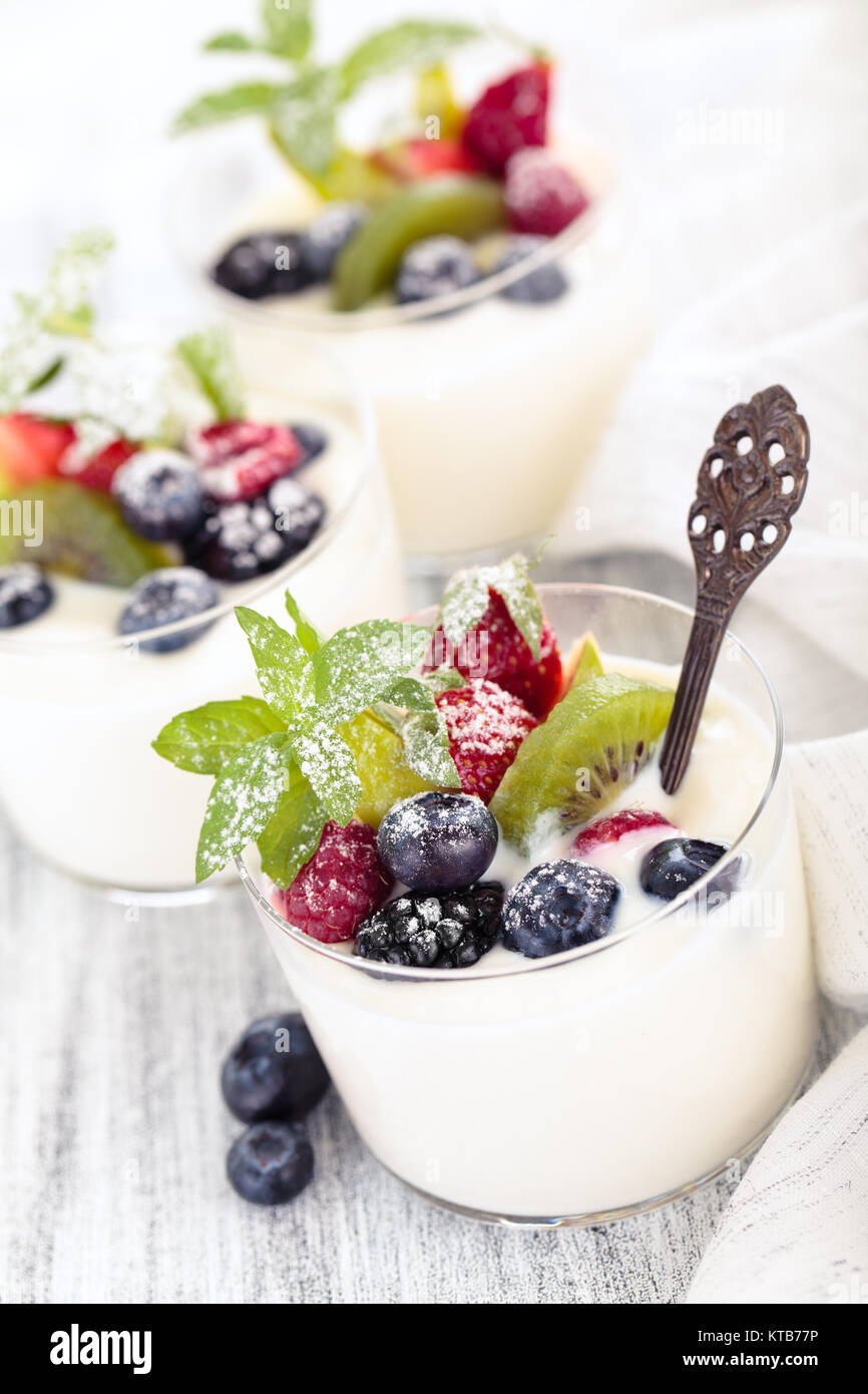 Yogurt with berries Stock Photo - Alamy