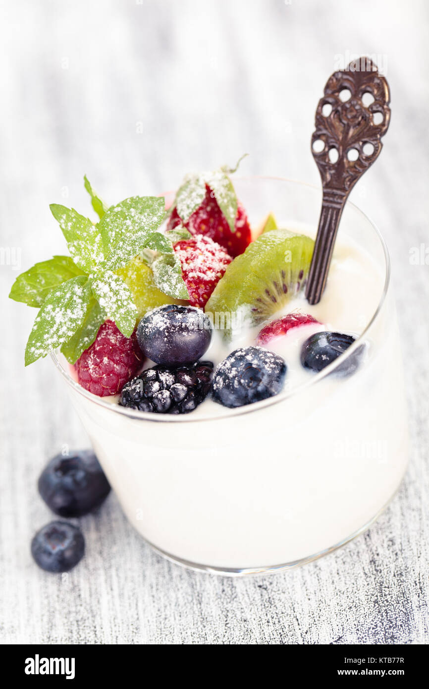 Yogurt with berries Stock Photo - Alamy