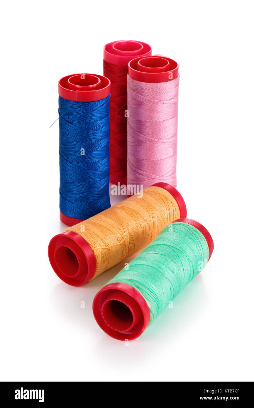 Set of colorful spools Stock Photo - Alamy