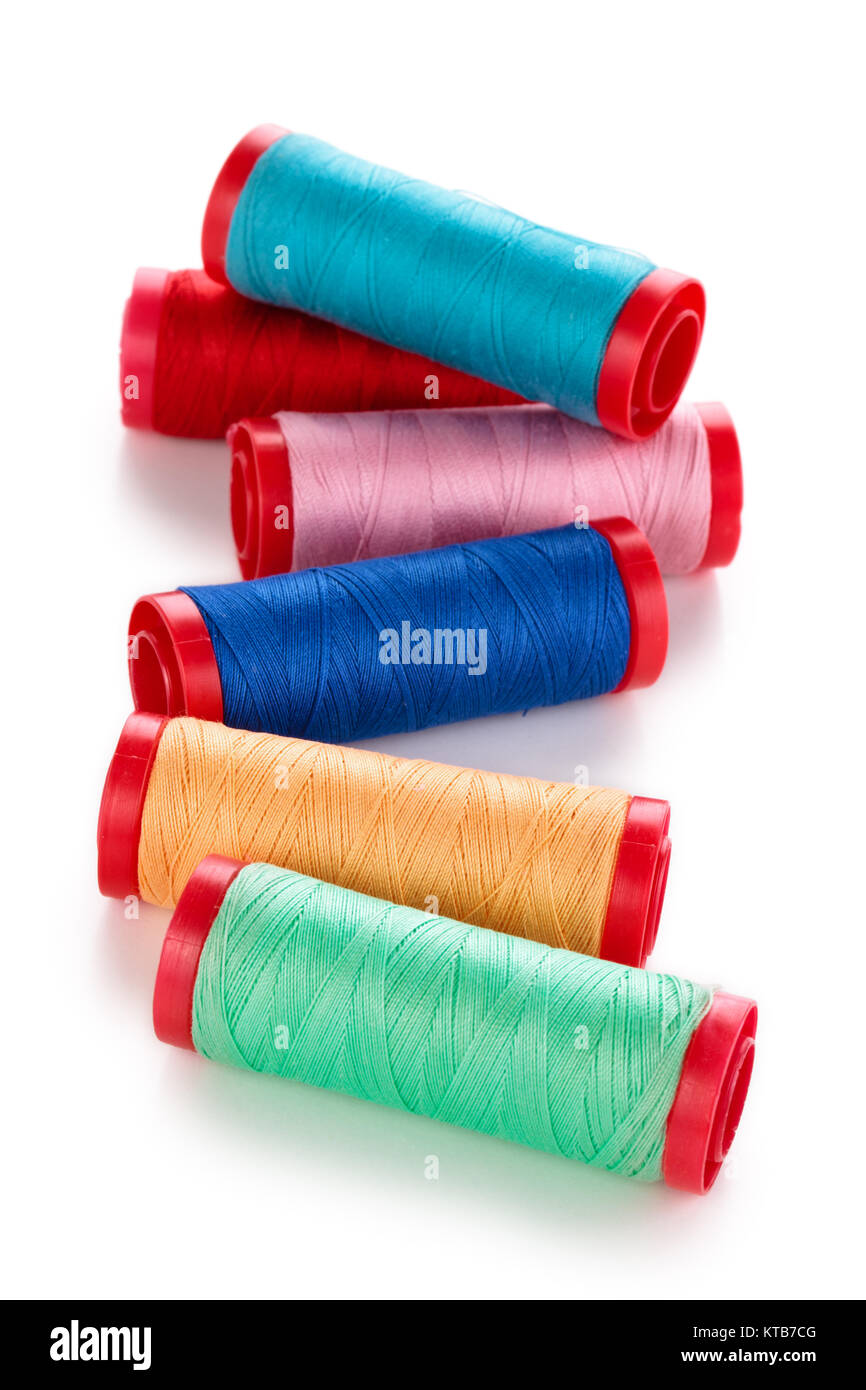 Set of colorful spools Stock Photo - Alamy