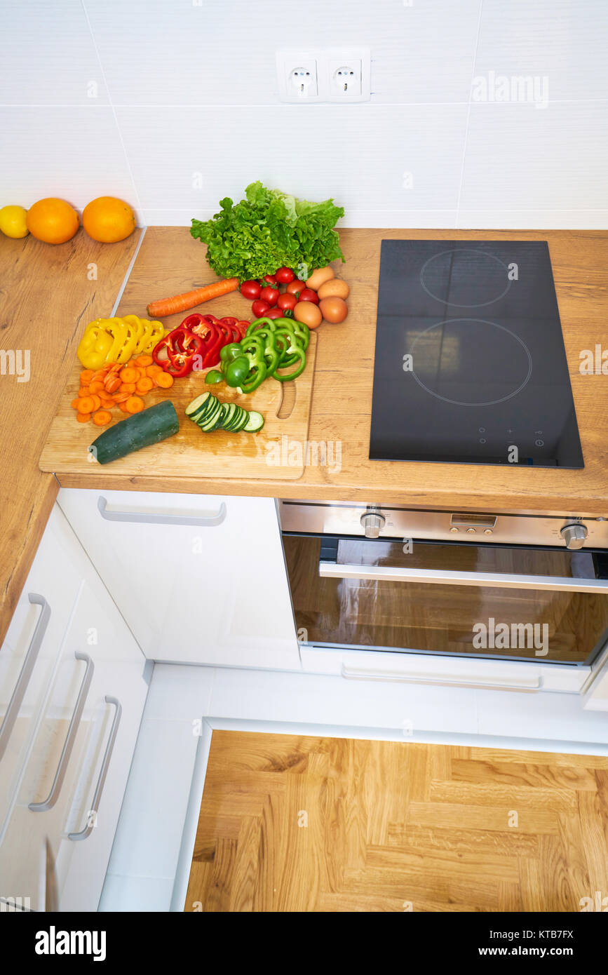 The kitchen counter vegetables Stock Photo - Alamy