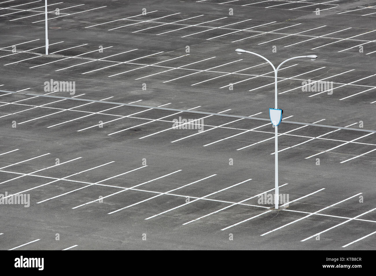 Car parking lot with white mark, light pole Stock Photo - Alamy