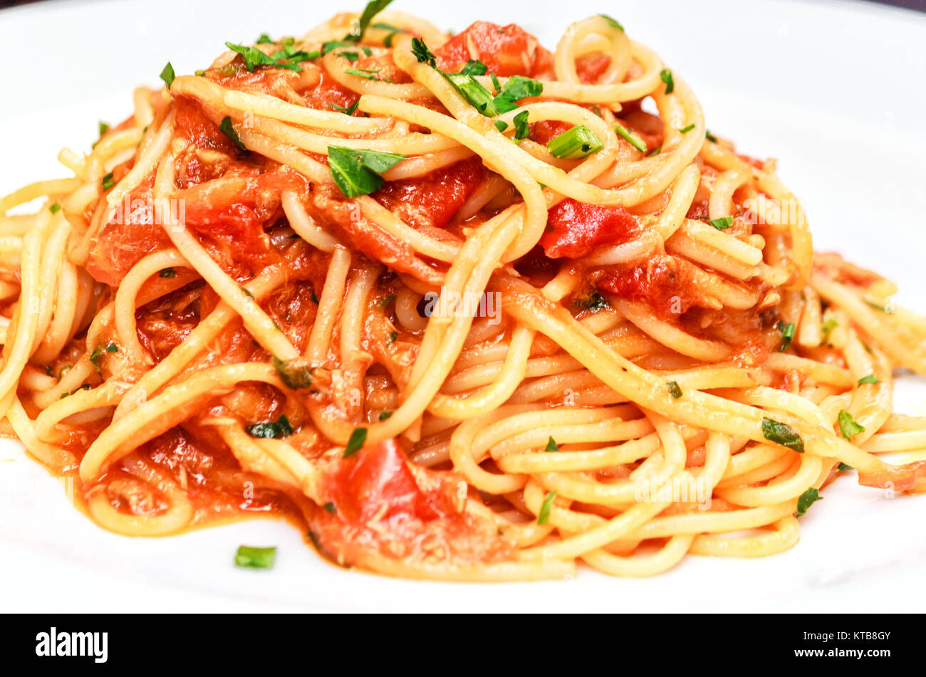 italian food - spaghetti al tonno Stock Photo - Alamy