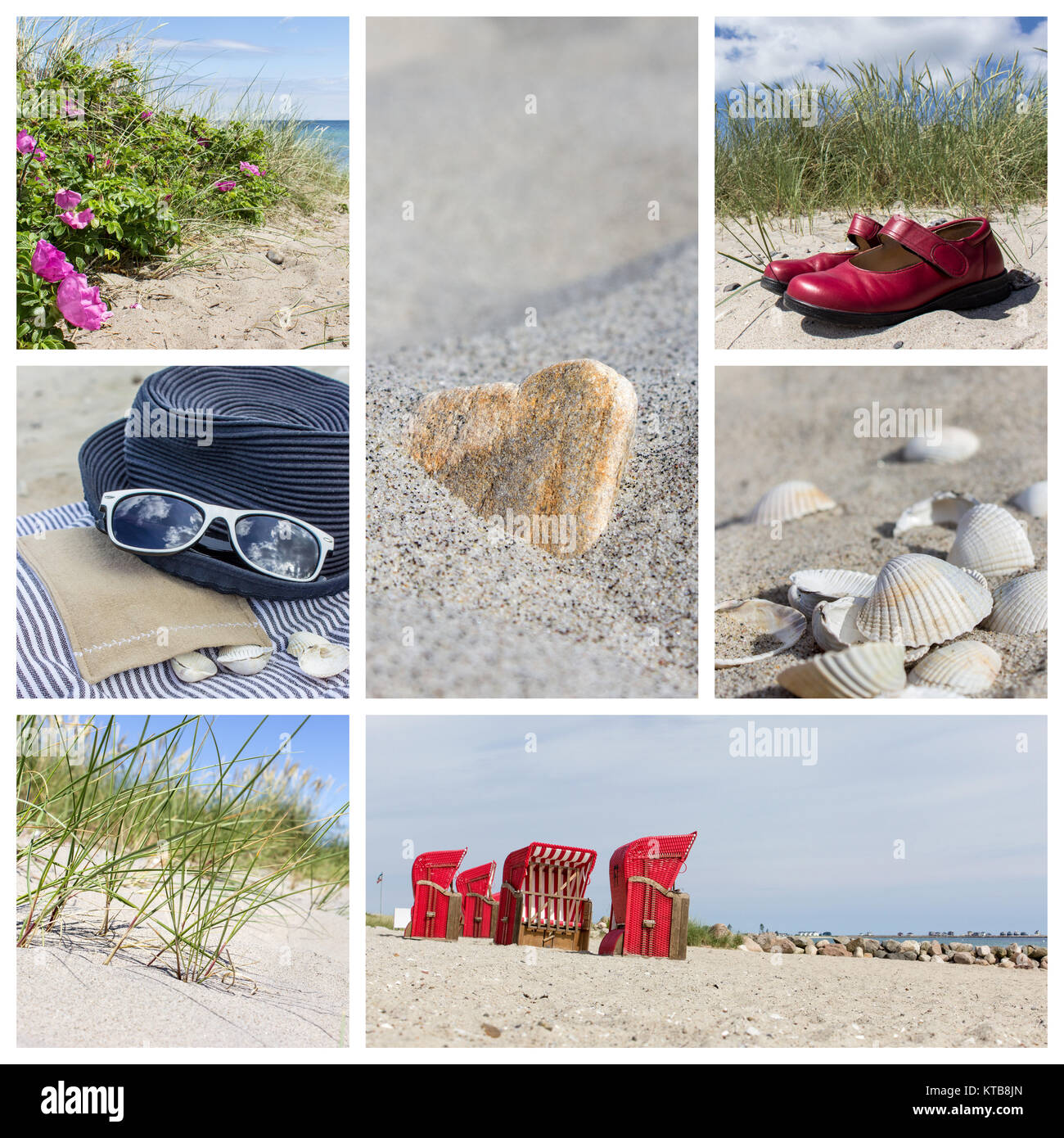 Collage with beach subjects Stock Photo - Alamy
