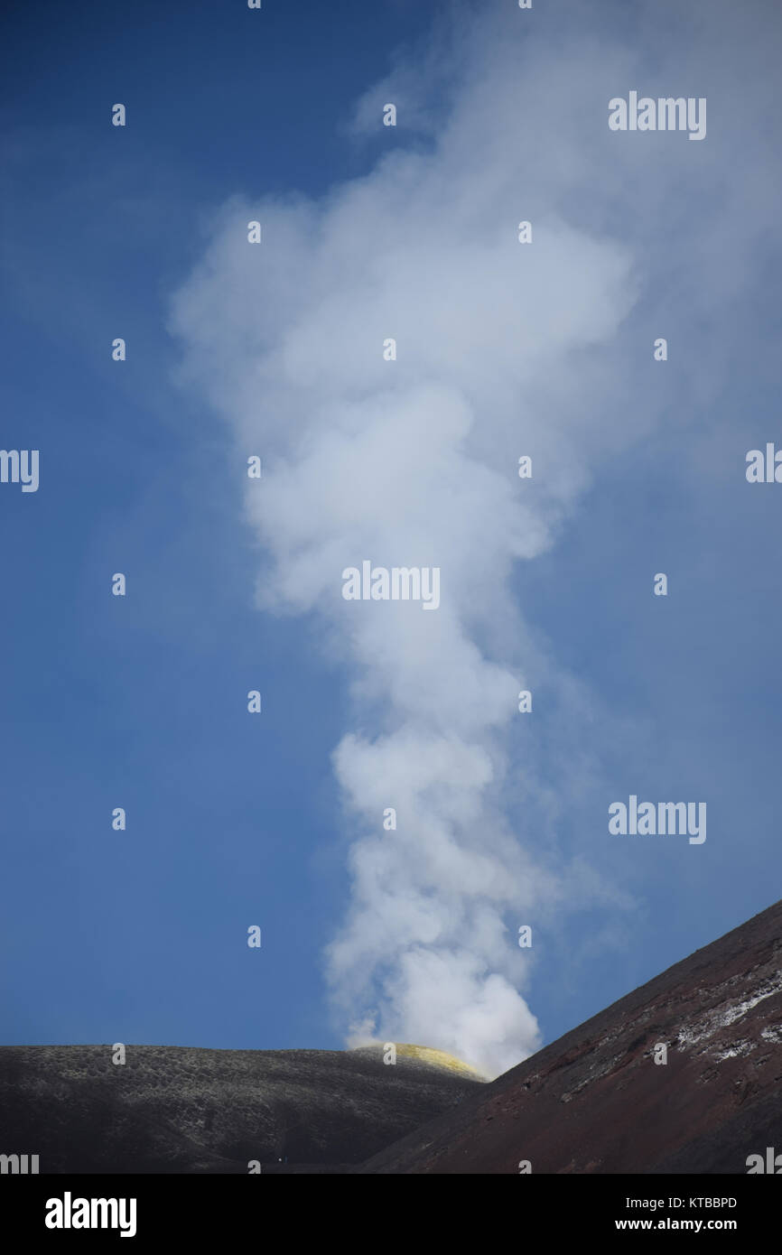 Ätna, etna, sizilien, italien, solfatare, fumarole, krater, hauptkrater ...