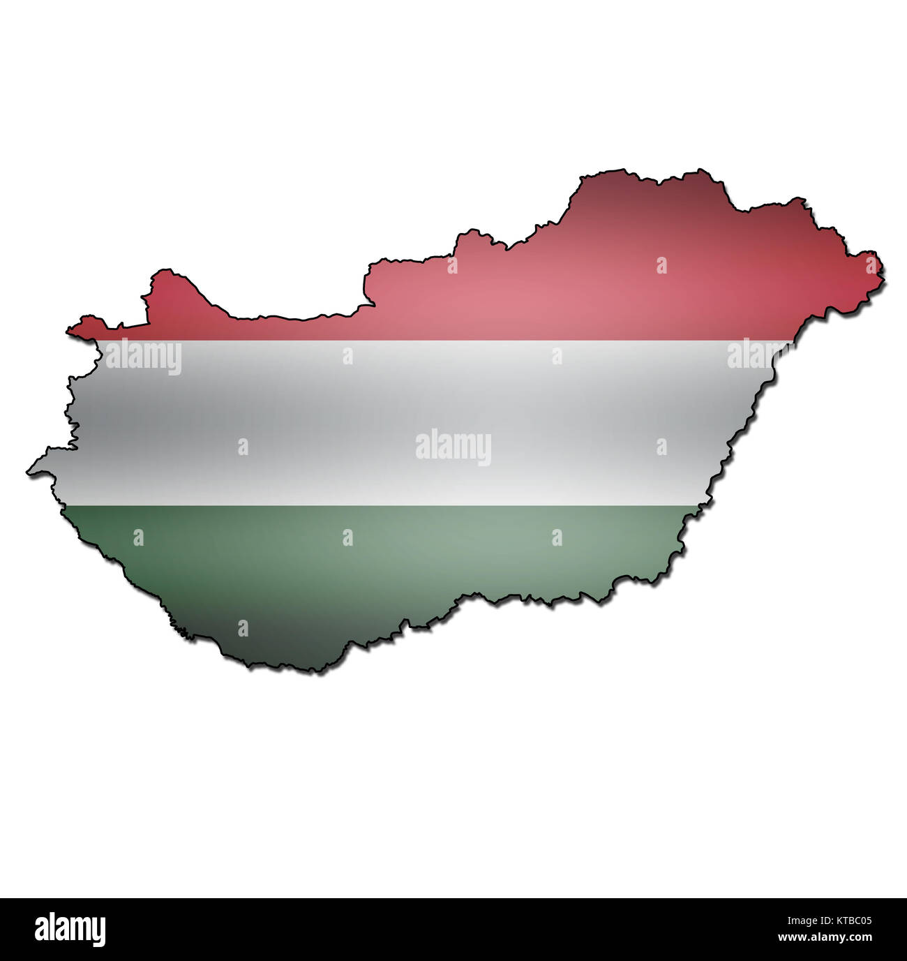 hungary territory with flag Stock Photo - Alamy