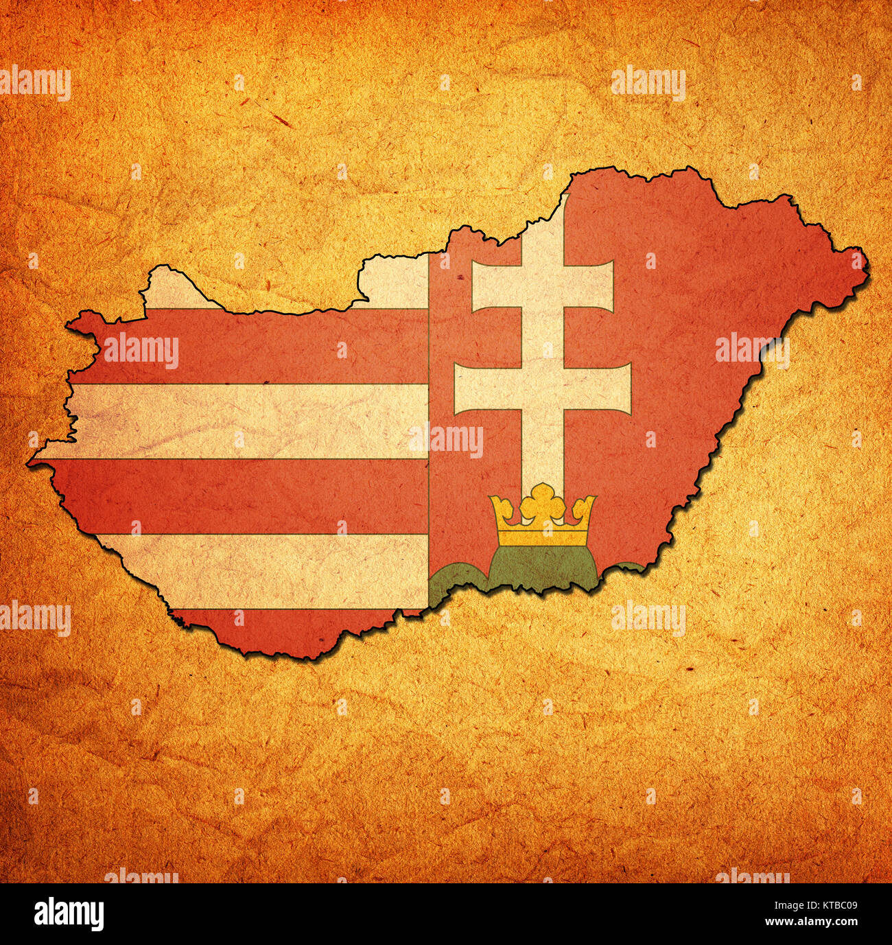hungary territory with flag Stock Photo - Alamy