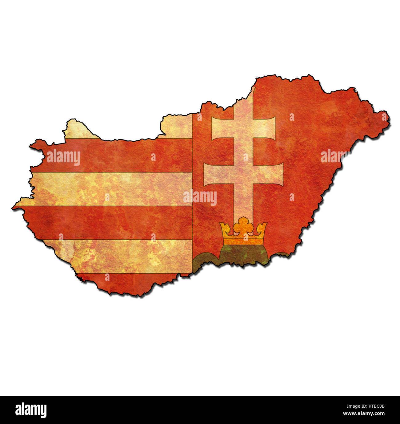 hungary territory with flag Stock Photo - Alamy