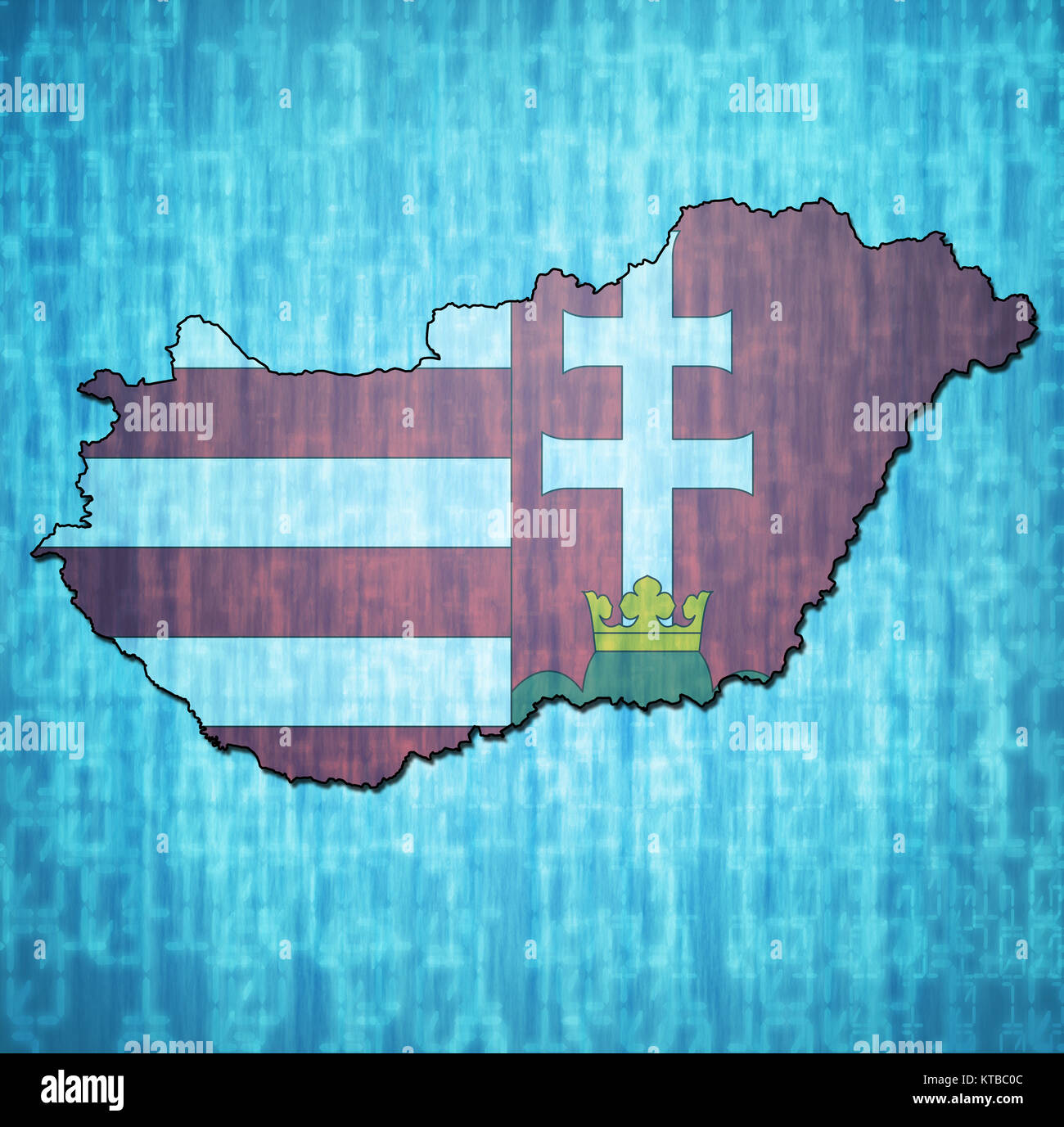 hungary territory with flag Stock Photo - Alamy