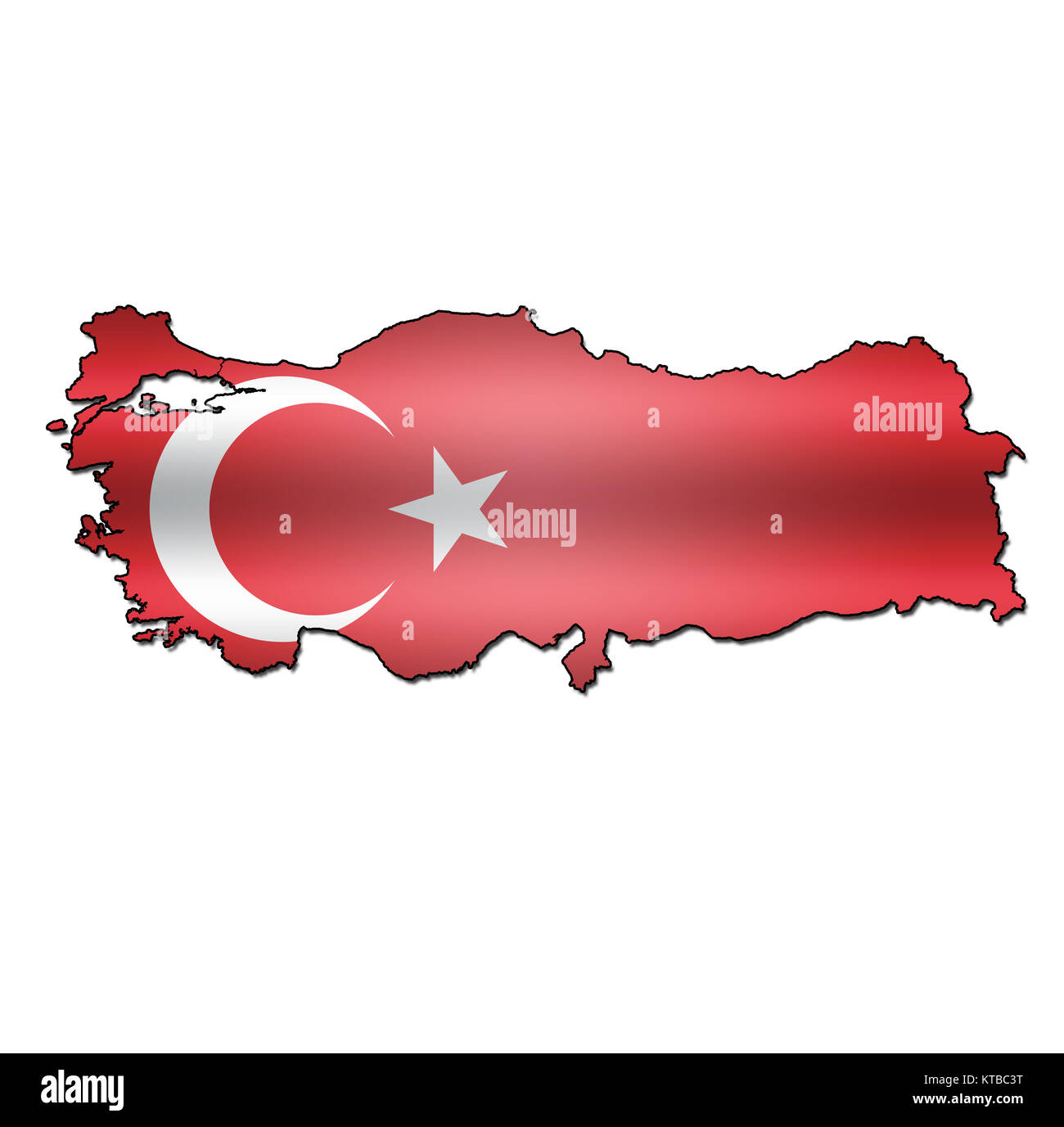 turkey territory with flag Stock Photo - Alamy