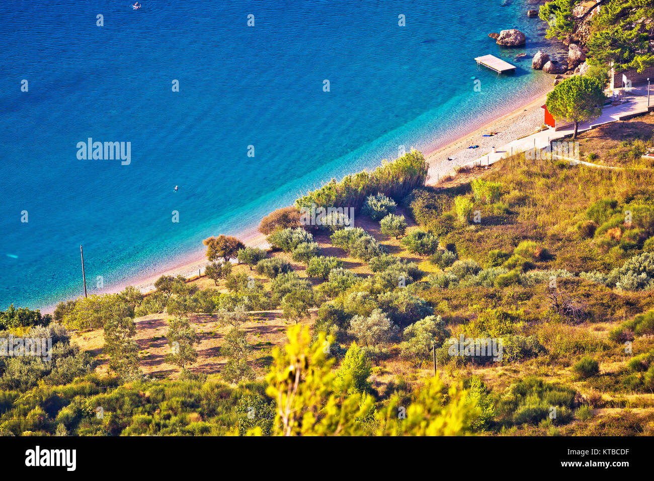 Famous beach in Bol aerial view Stock Photo - Alamy