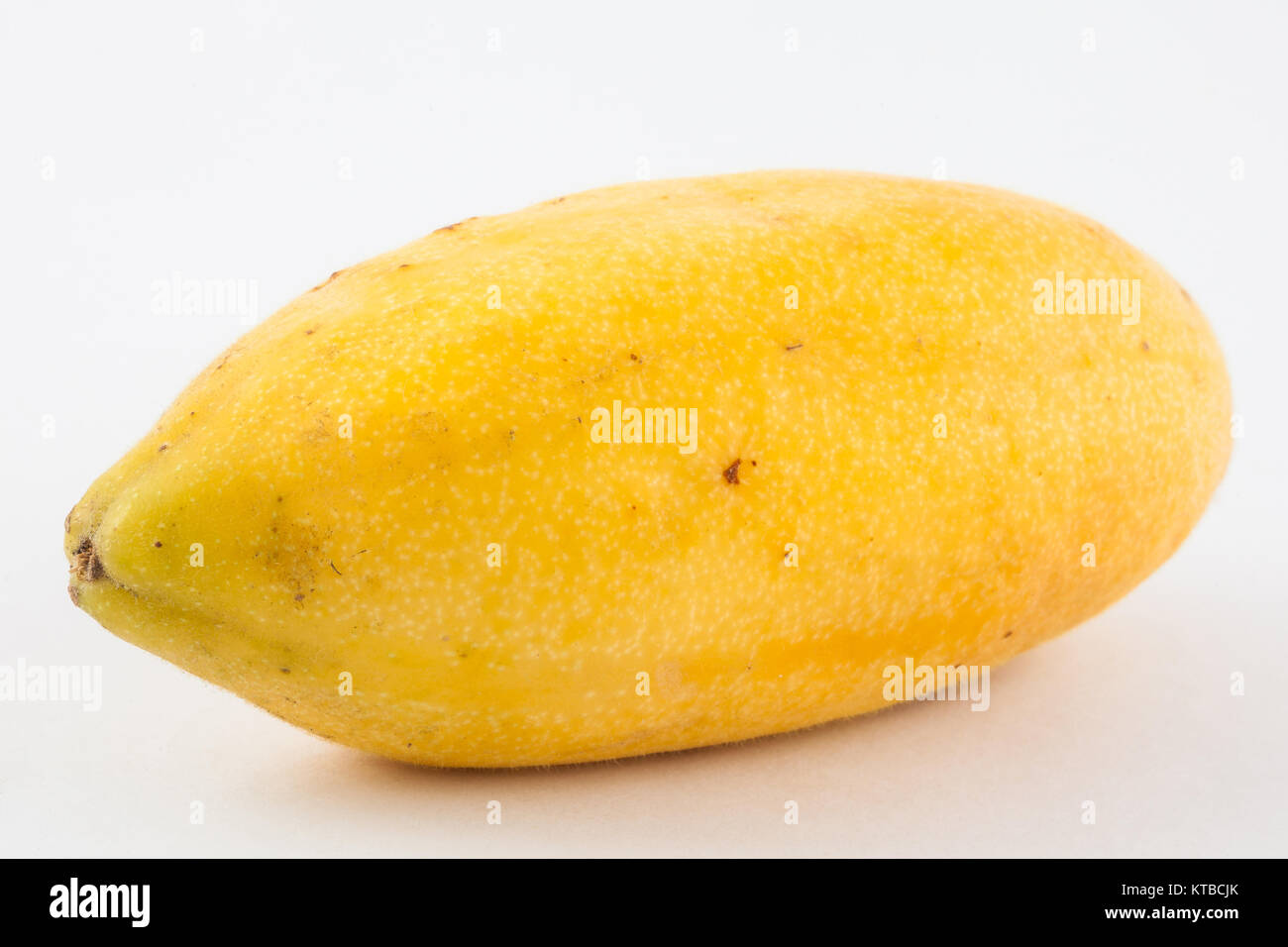 Exotic tropical fruit called curuba (Passiflora tripartita) on white ...