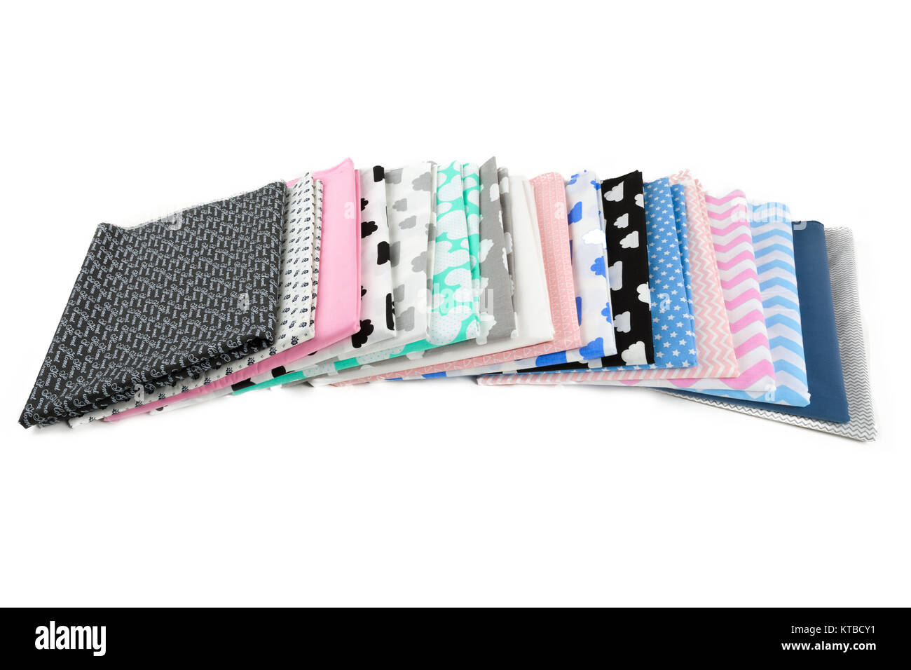 Stack of cotton fabric material Stock Photo - Alamy