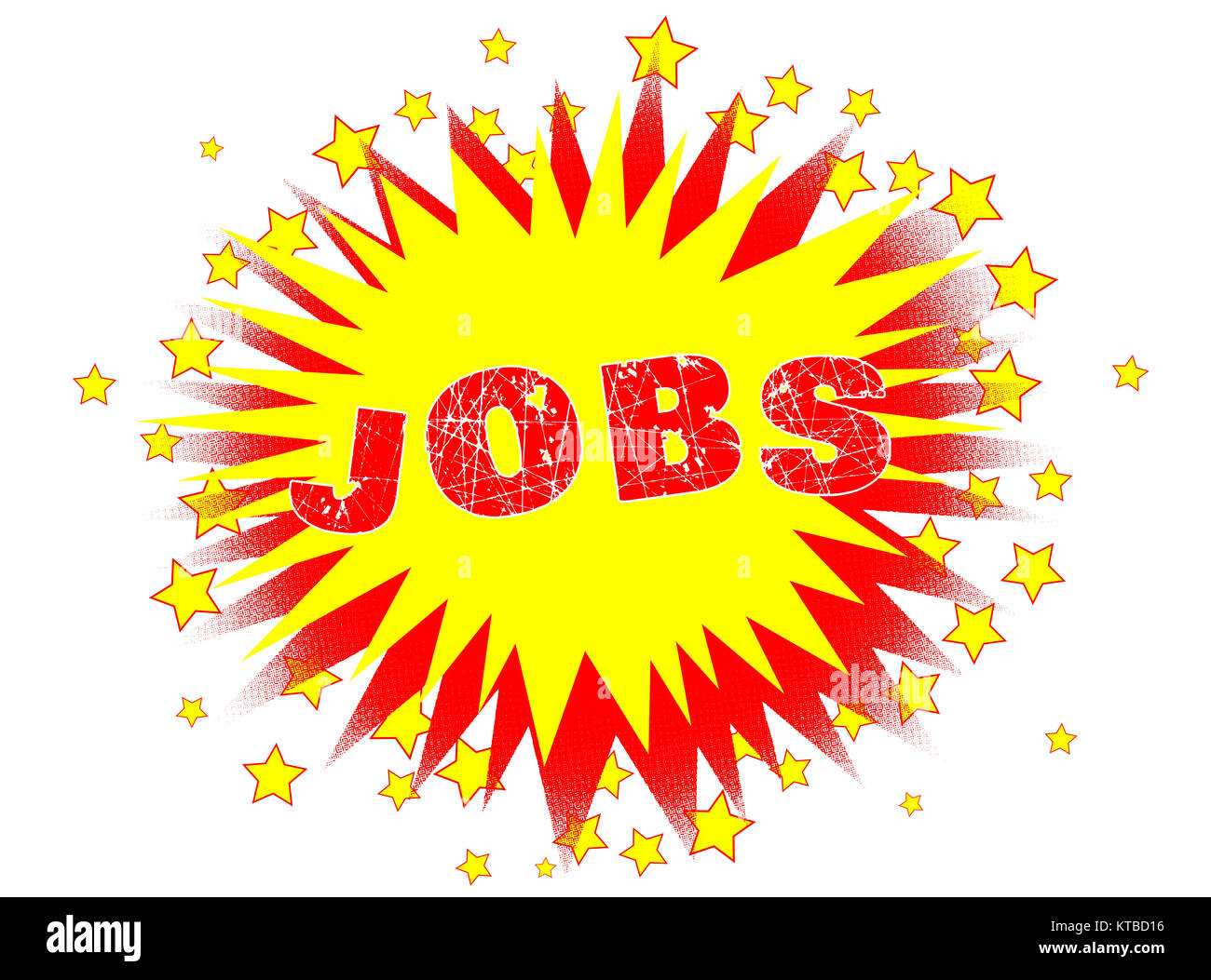 Cartoon Yellow Jobs Splash Stock Photo - Alamy