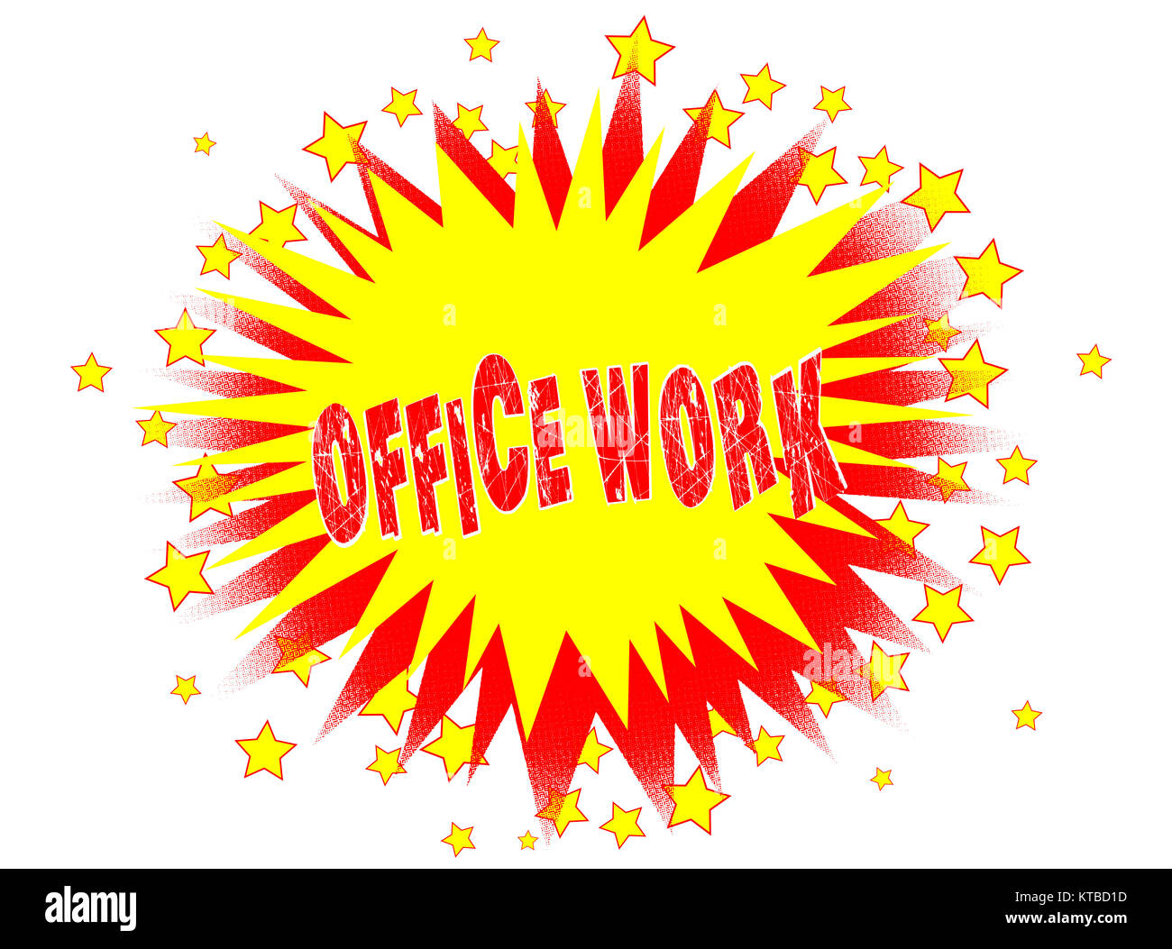 Cartoon Yellow Office Work Splash Stock Photo - Alamy