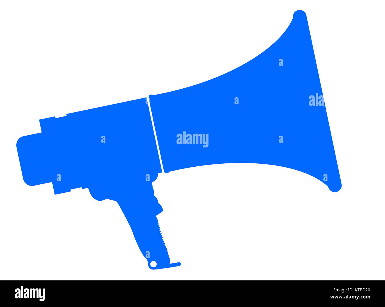 Blue Isolated Megaphone Stock Photo - Alamy