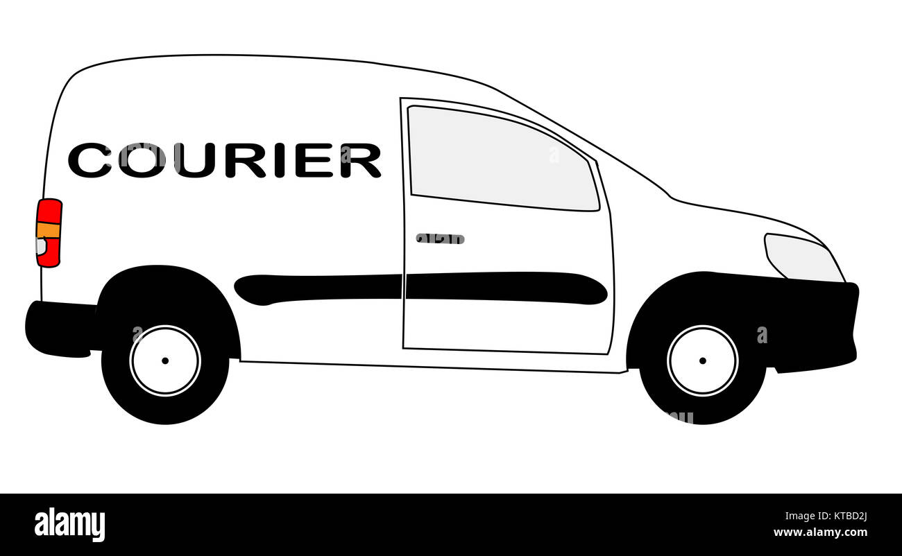 Small Courier Delivery Van Stock Photo - Alamy