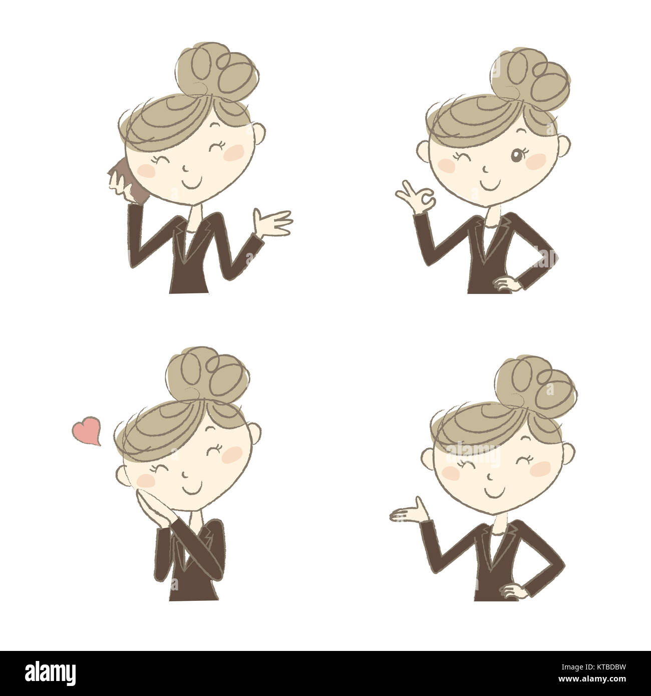 Working woman with various poses Stock Photo - Alamy