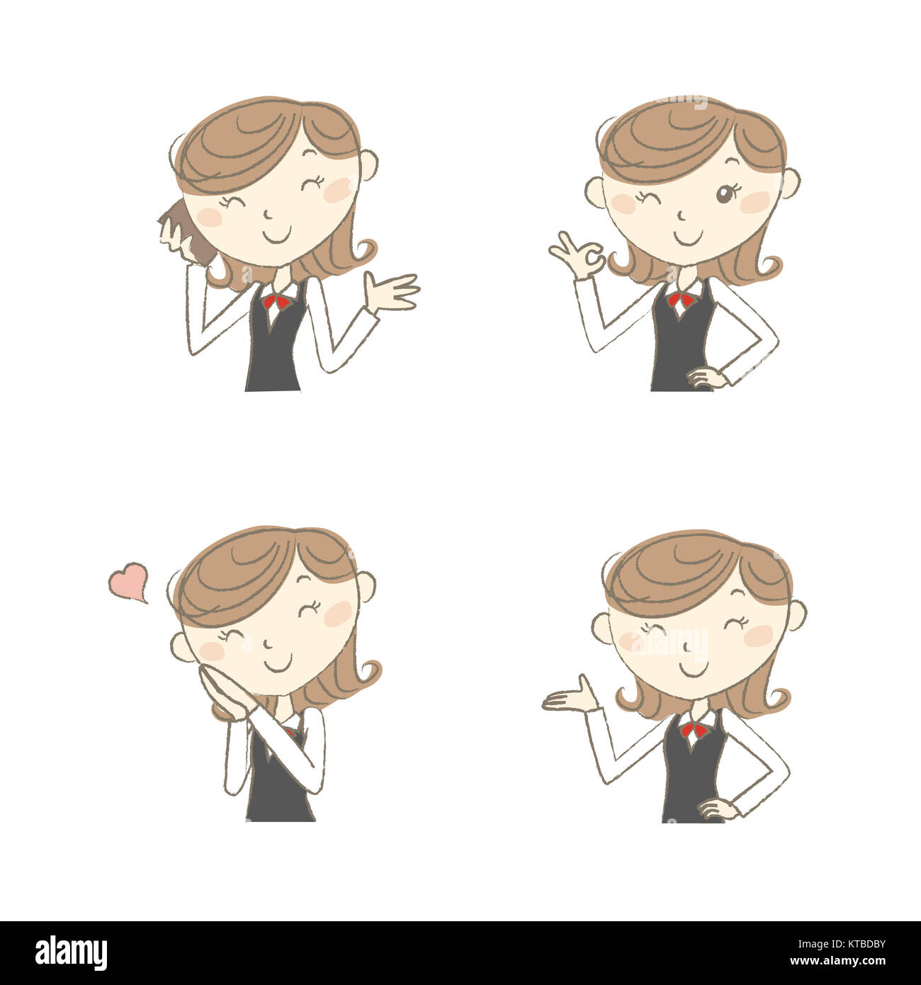 Working woman with various poses Stock Photo - Alamy